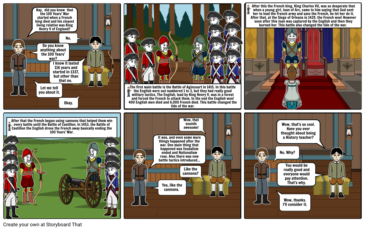 100 Years' War Storyboard por hailey9164
