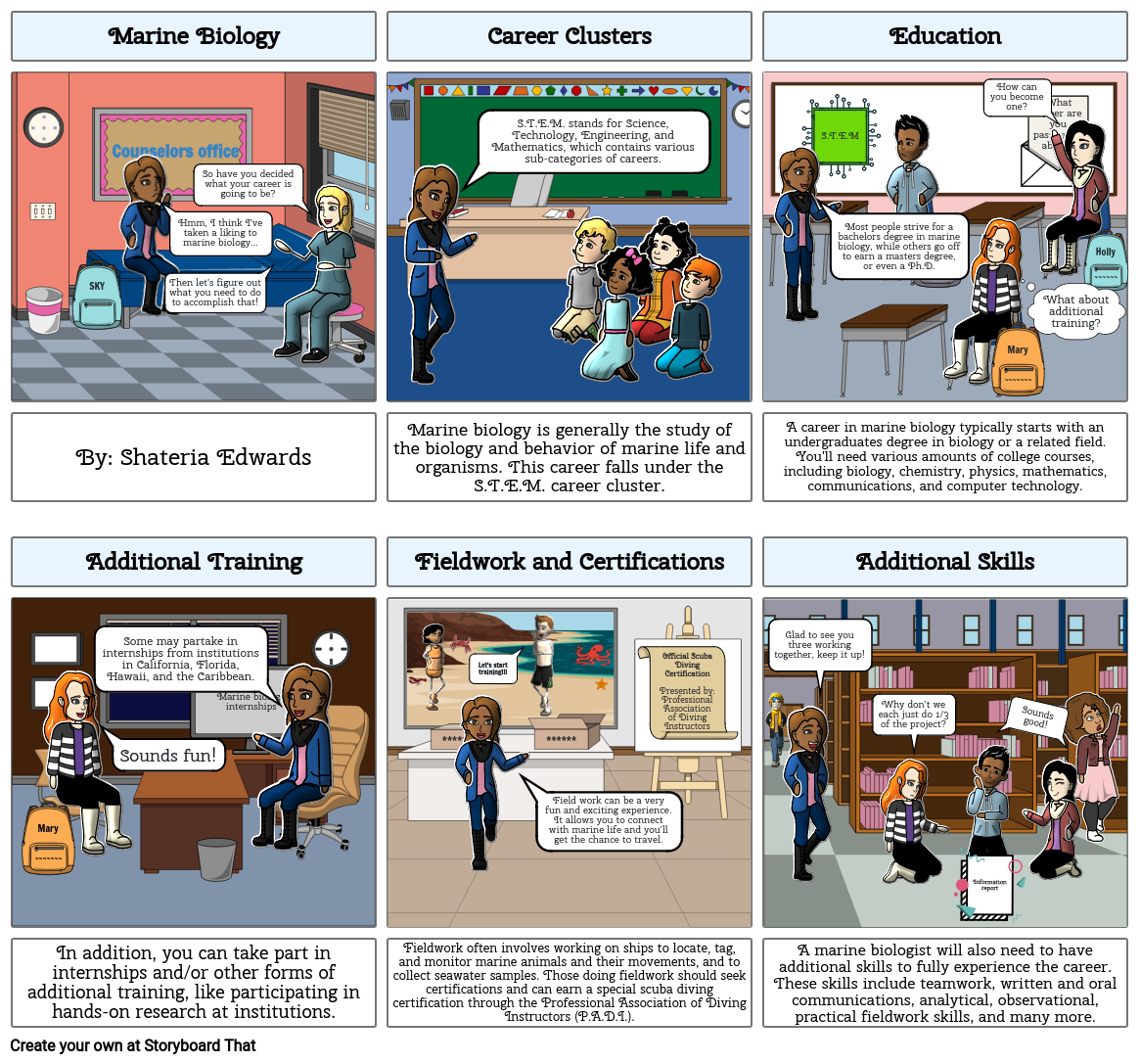 Marine Biology Storyboard por hamiltionremix