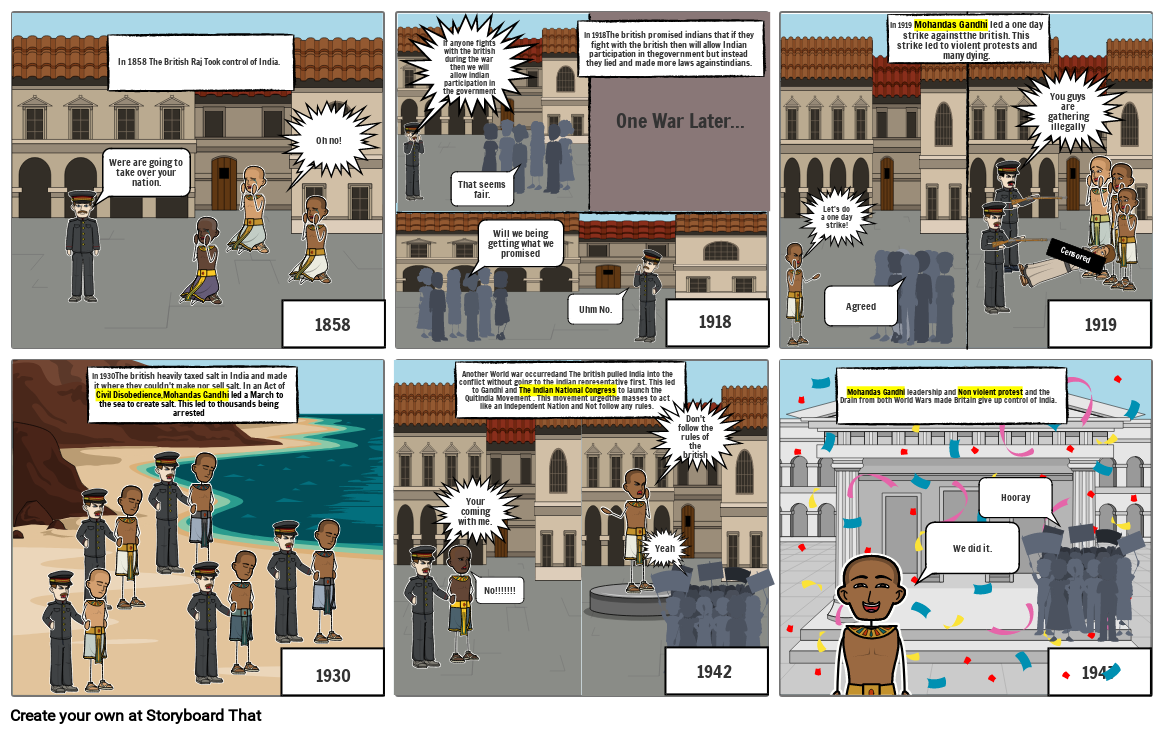 Indian Independence Storyboard by hannah-93-2