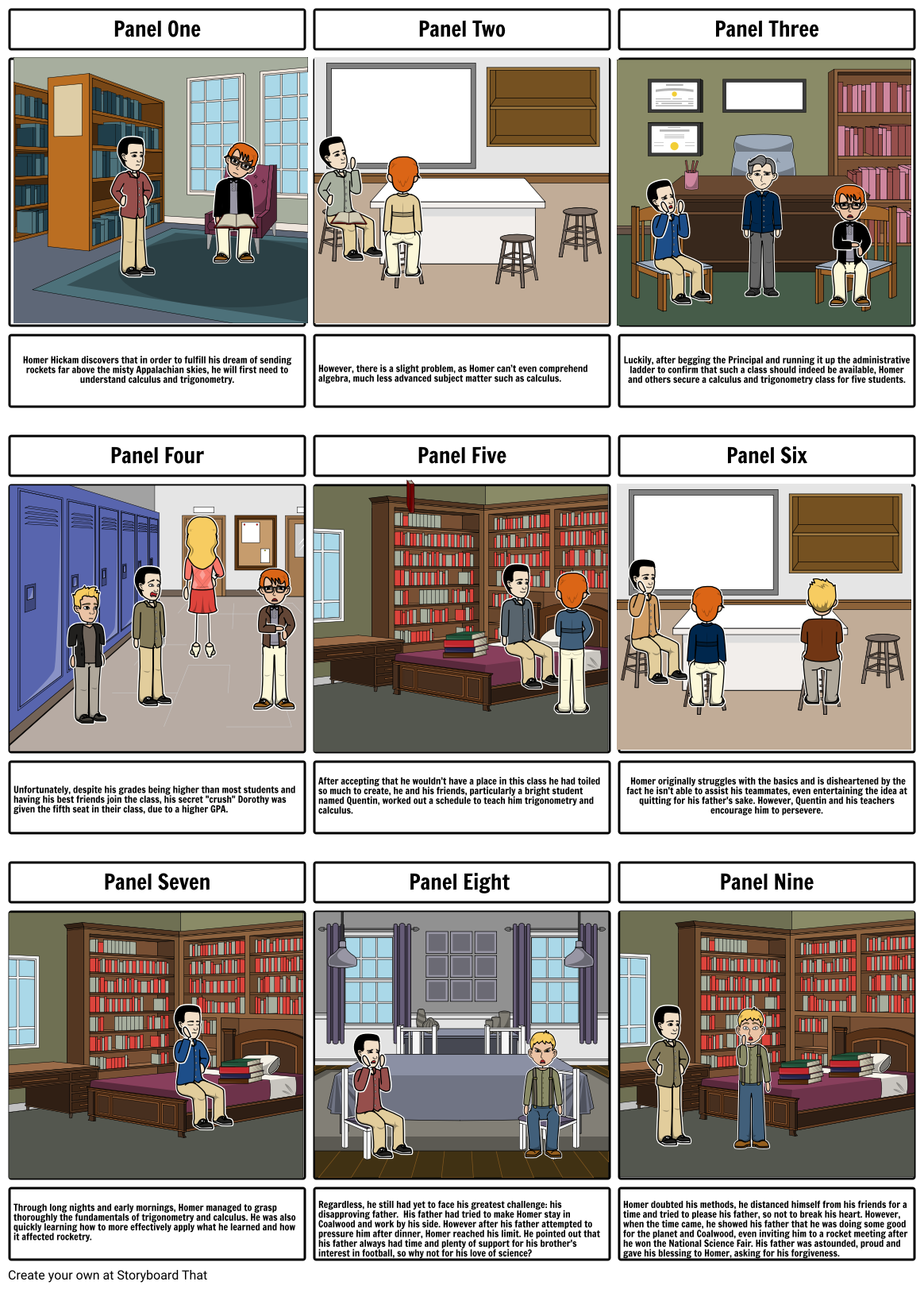 October Sky Storyboard par historynerd1234