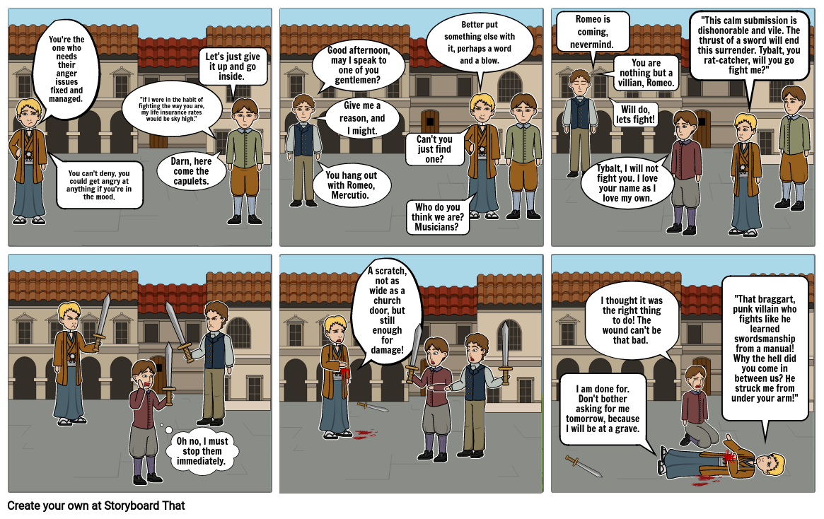Romeo and Juliet: Act 3, Scene 1 Storyboard par hnnguyen2