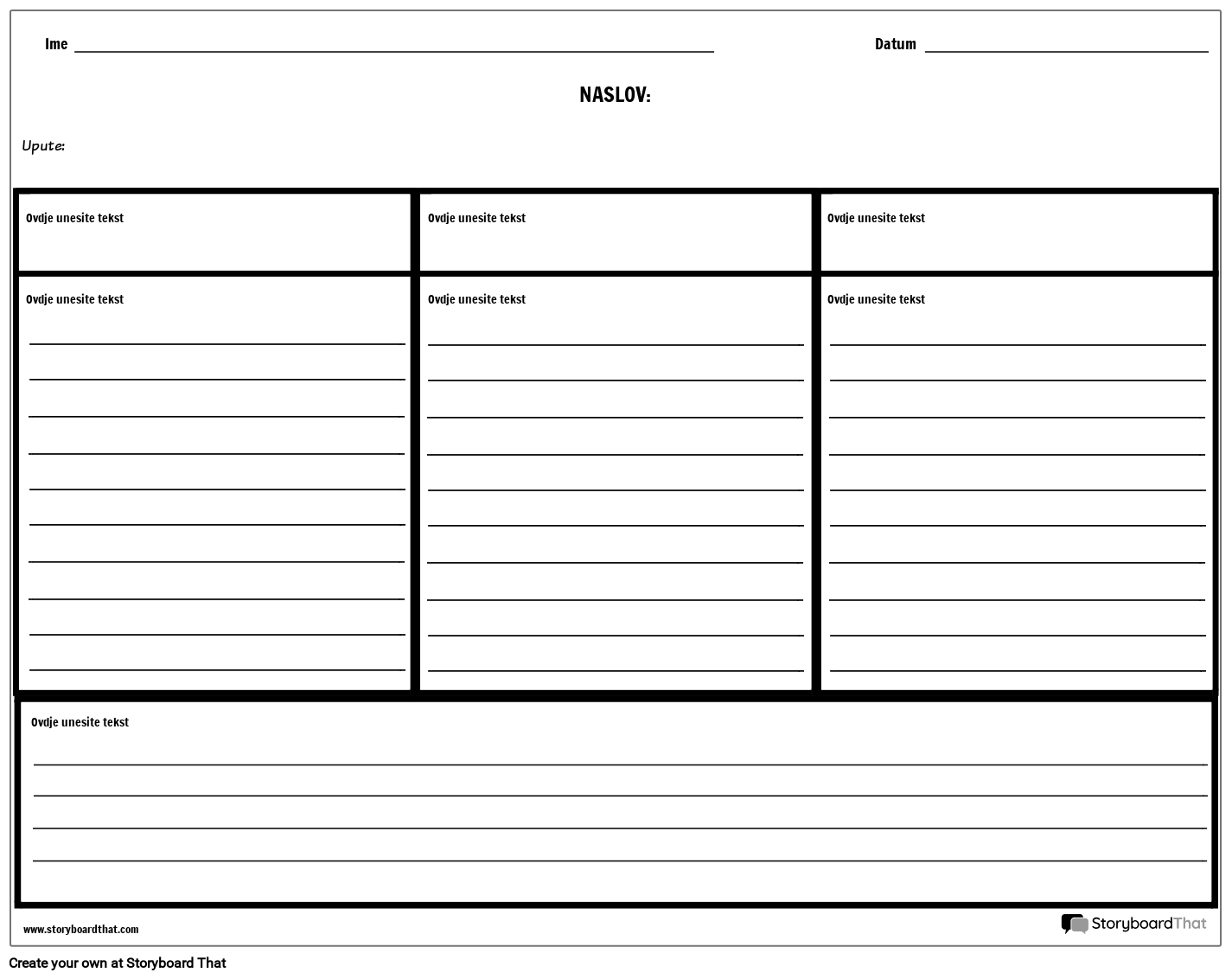 Bilješke s tri Stupca s Retcima القصة المصورة من قبل hr-examples