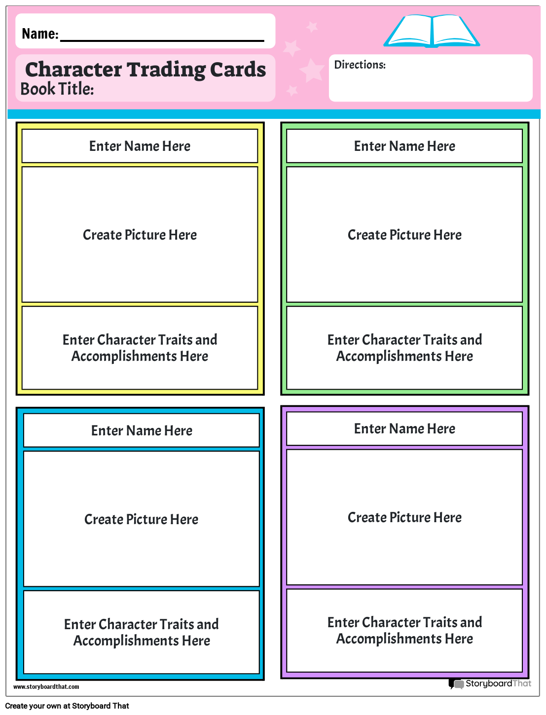 Character Trading Cards Color Storyboard By Hr-examples