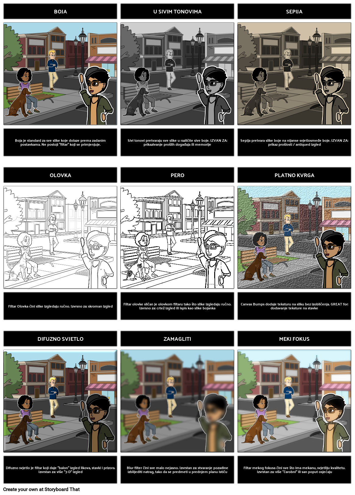 Filteri i Efekti Storyboard par hr-examples