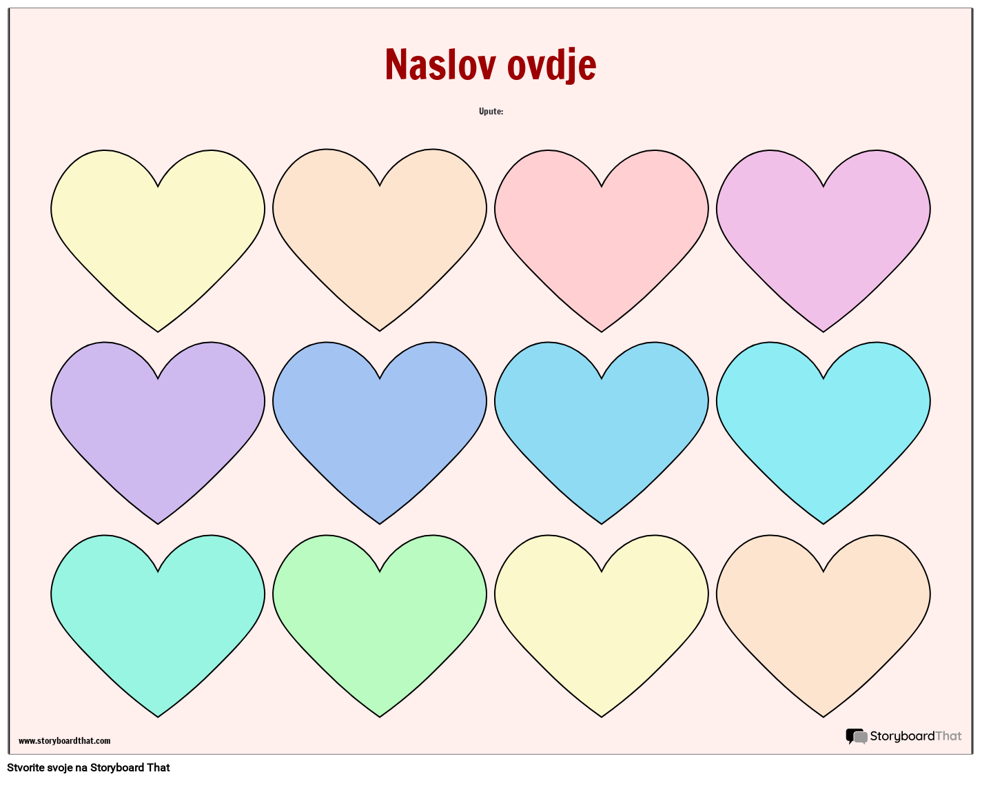 Izrezani Predložak Poruka Srca Storyboard par hr-examples