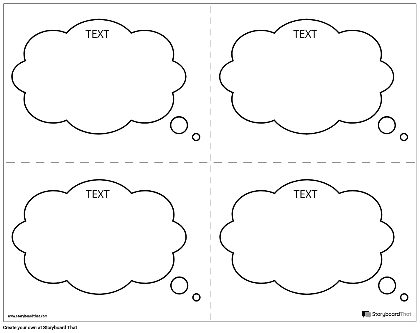 Kartice sa Zadacima u Obliku Oblačića Misli Storyboard