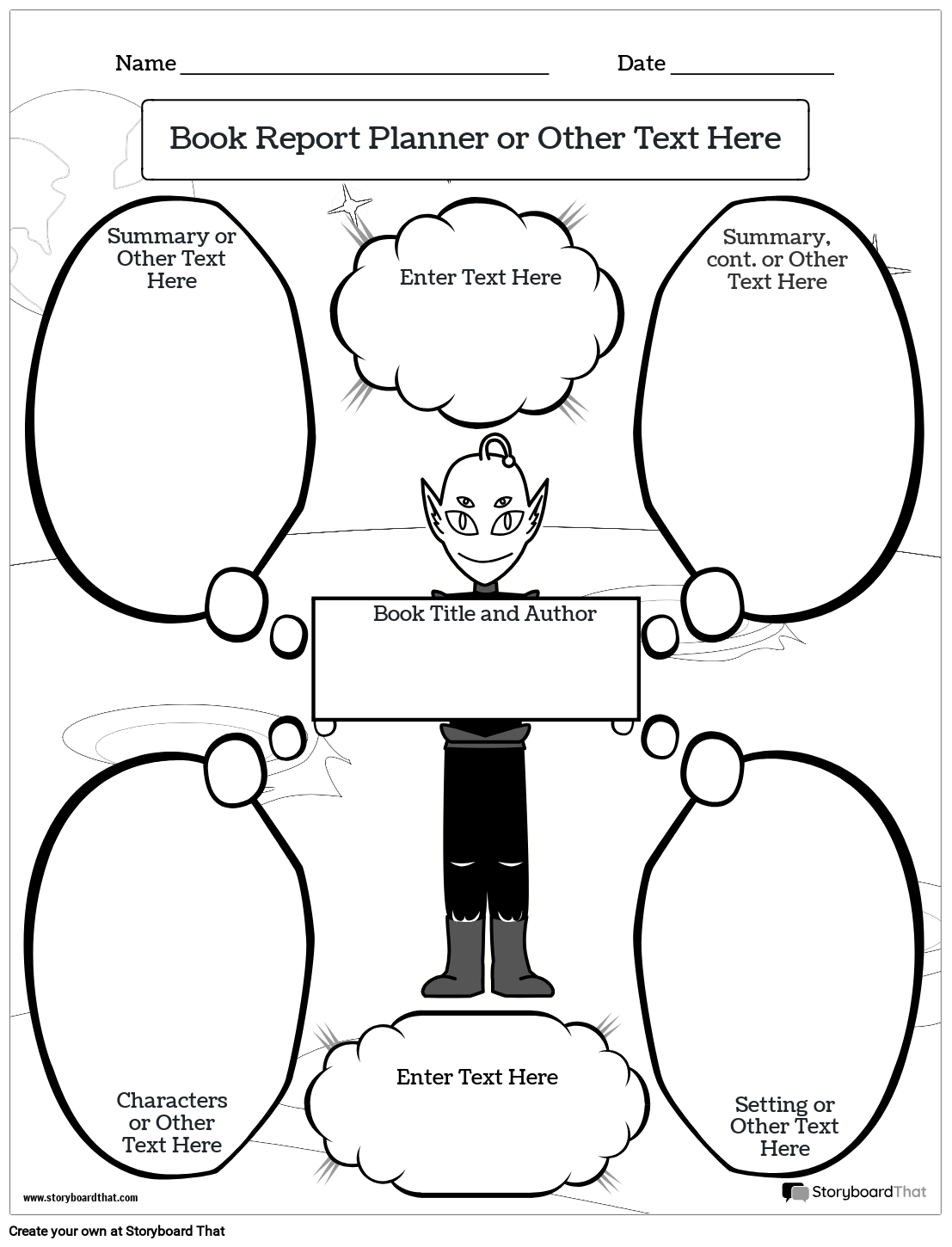 Knjiga Report Planner Portret BW 3 Storyboard por hr-examples