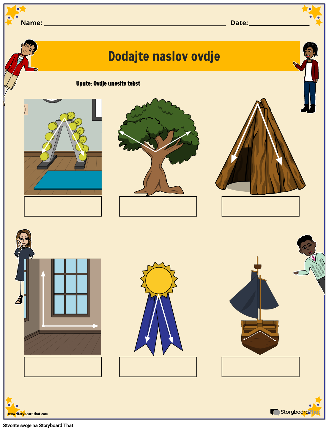 Kutovi Radni list sa slikama Storyboard od Strane hr-examples