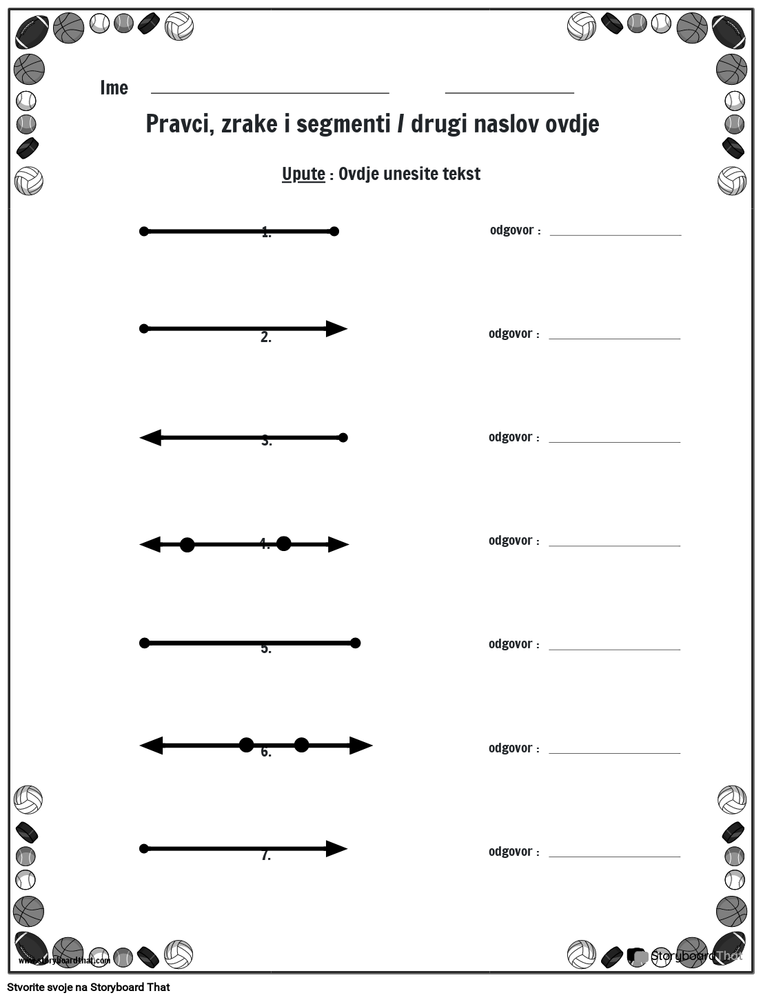 Linije, zrake i segmenti prikazuju crno-bijelu sportsku temu