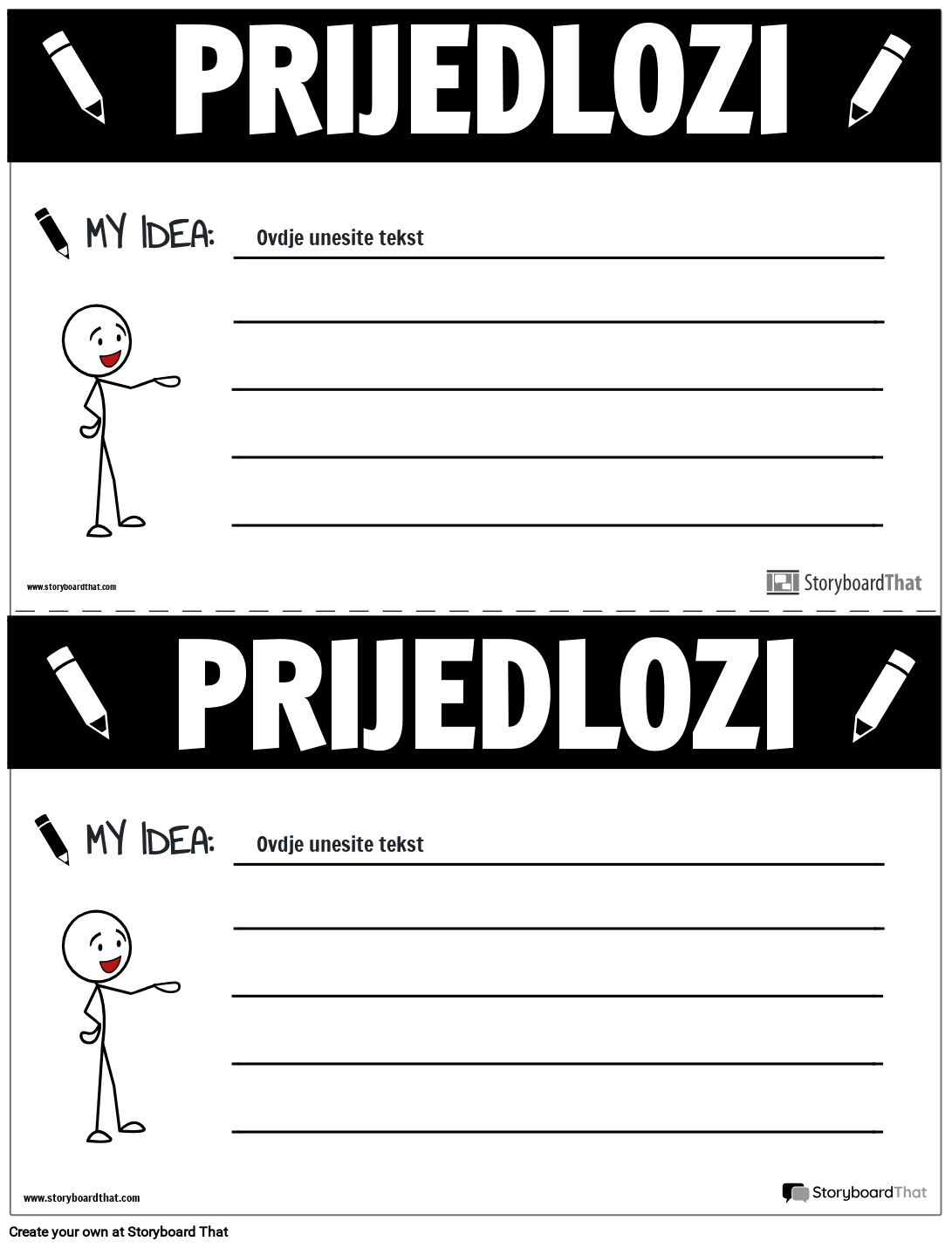 Lista s Prijedlozima 4 Storyboard od Strane hr-examples