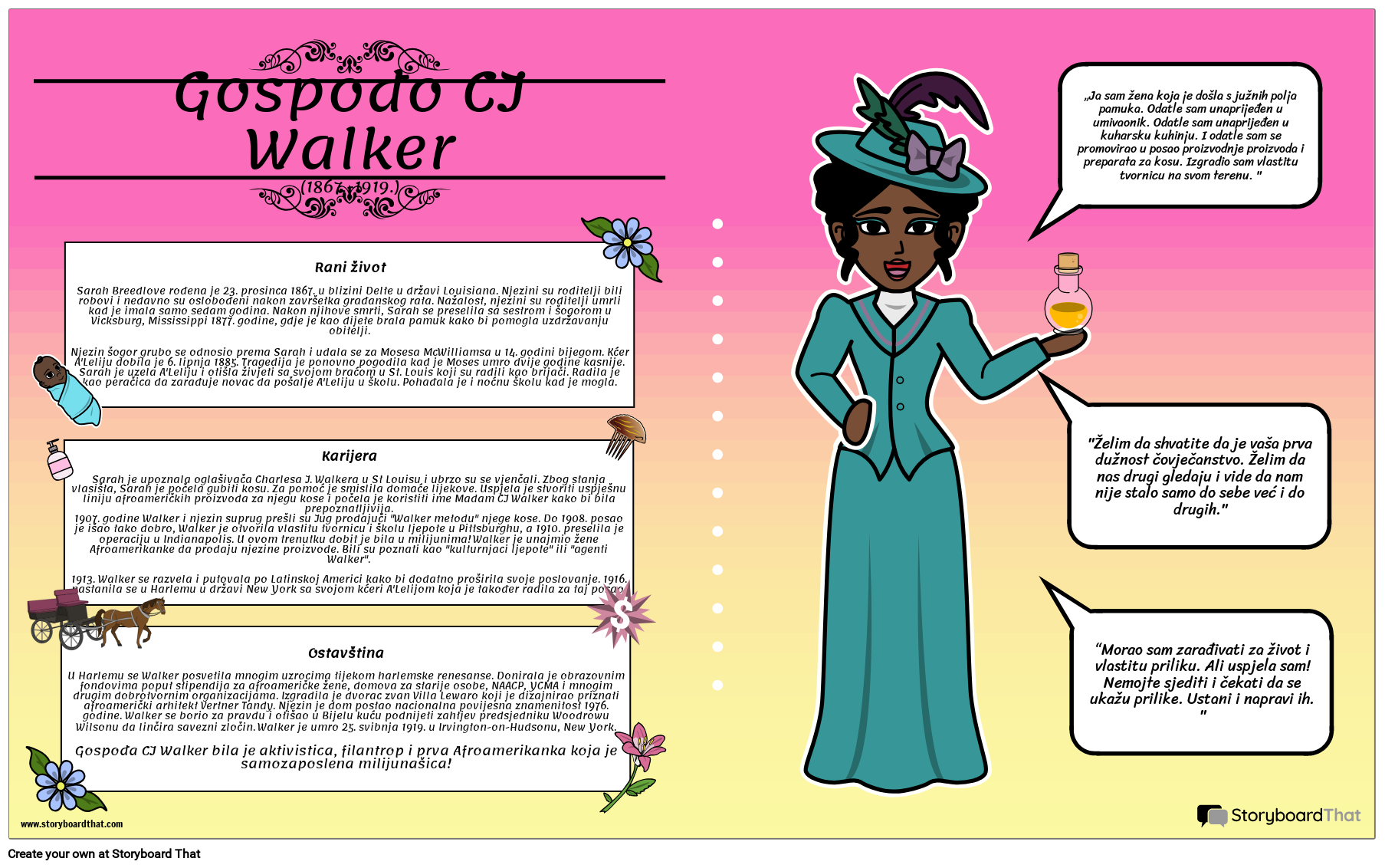 Madam CJ Walker Bio Storyboard por hr-examples