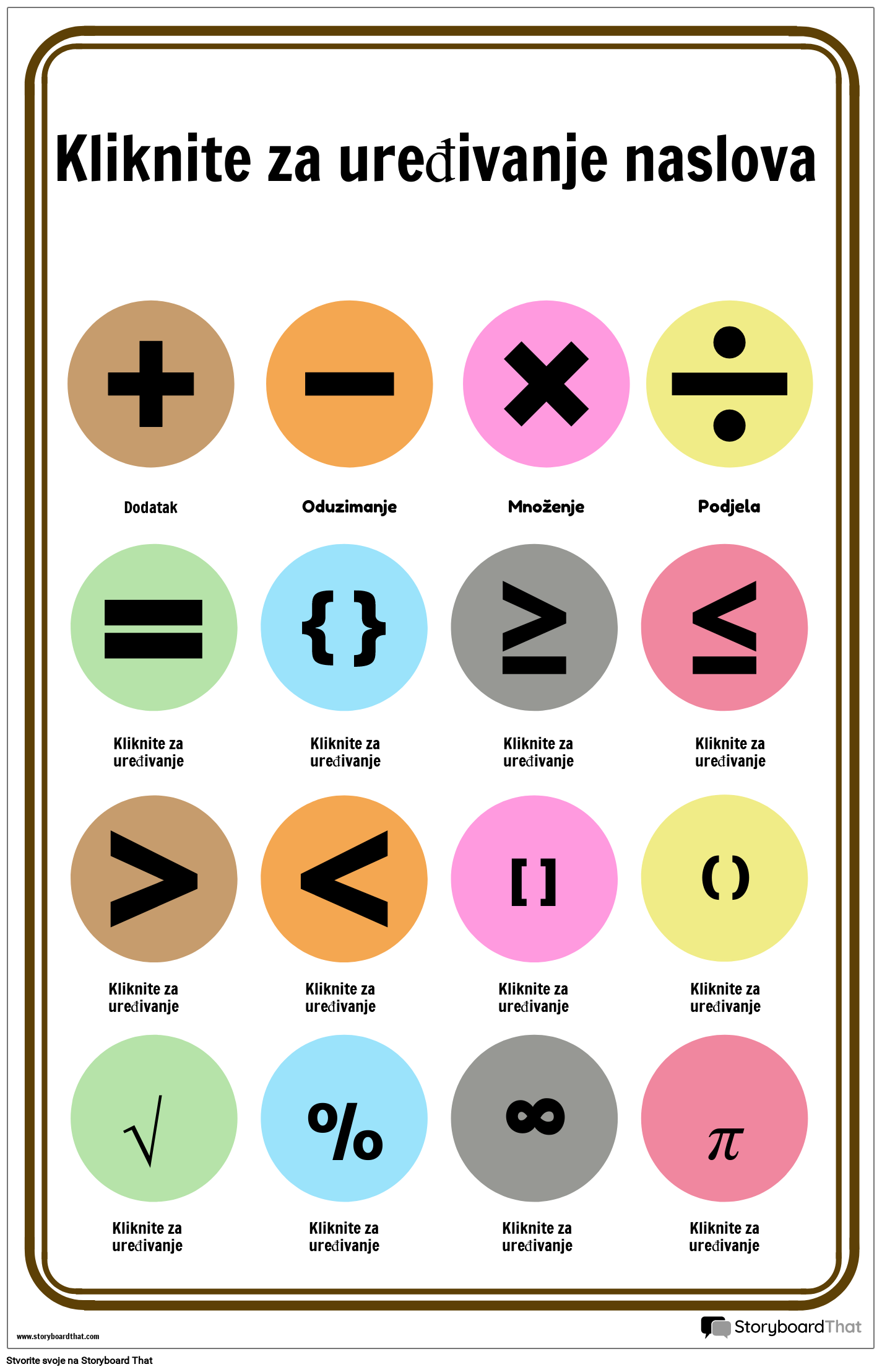 Minimalistički Plakat s Matematičkim Simbolima