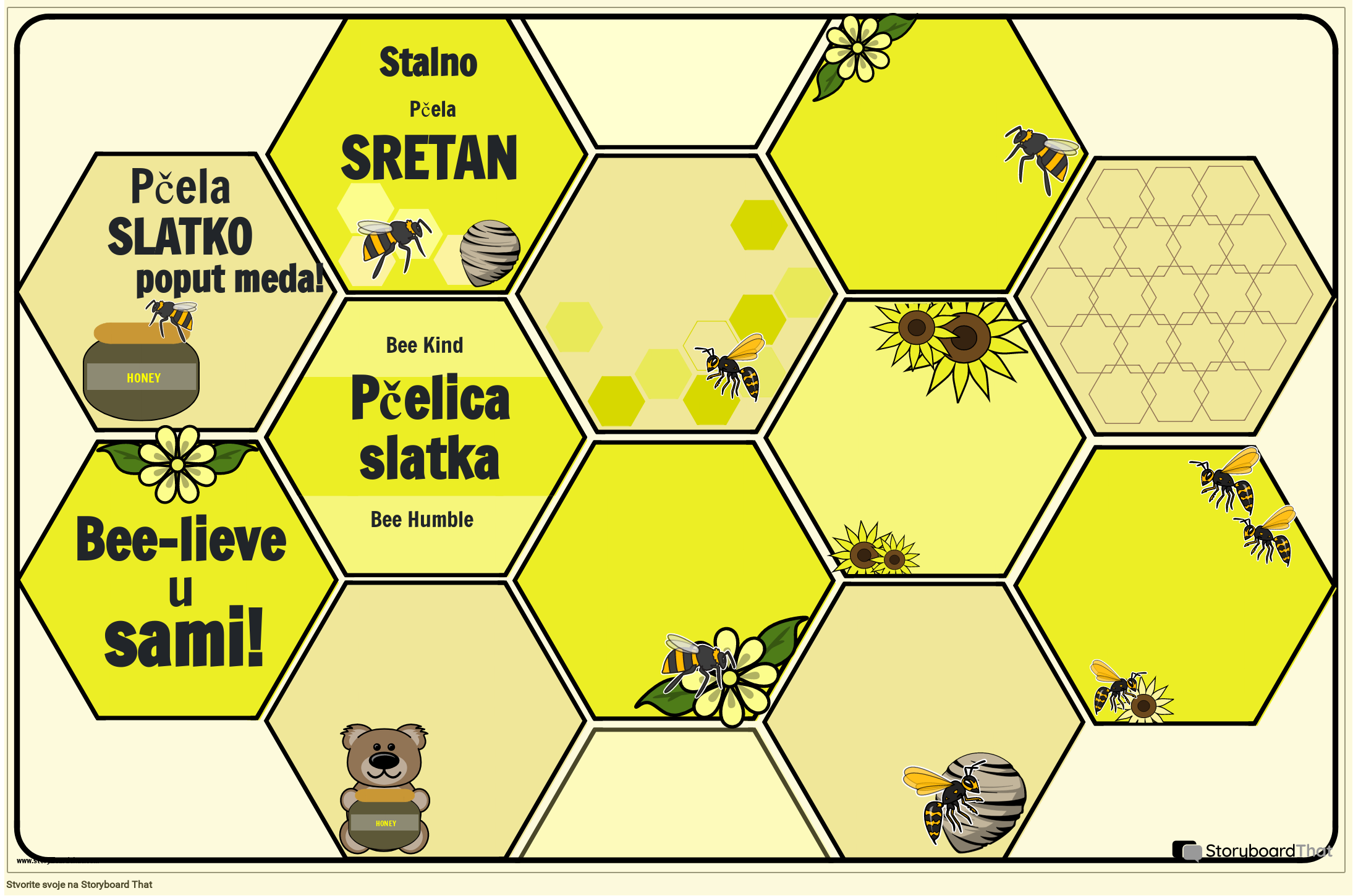 Na Temu Pčela - Motivacijski Poster za Učionicu