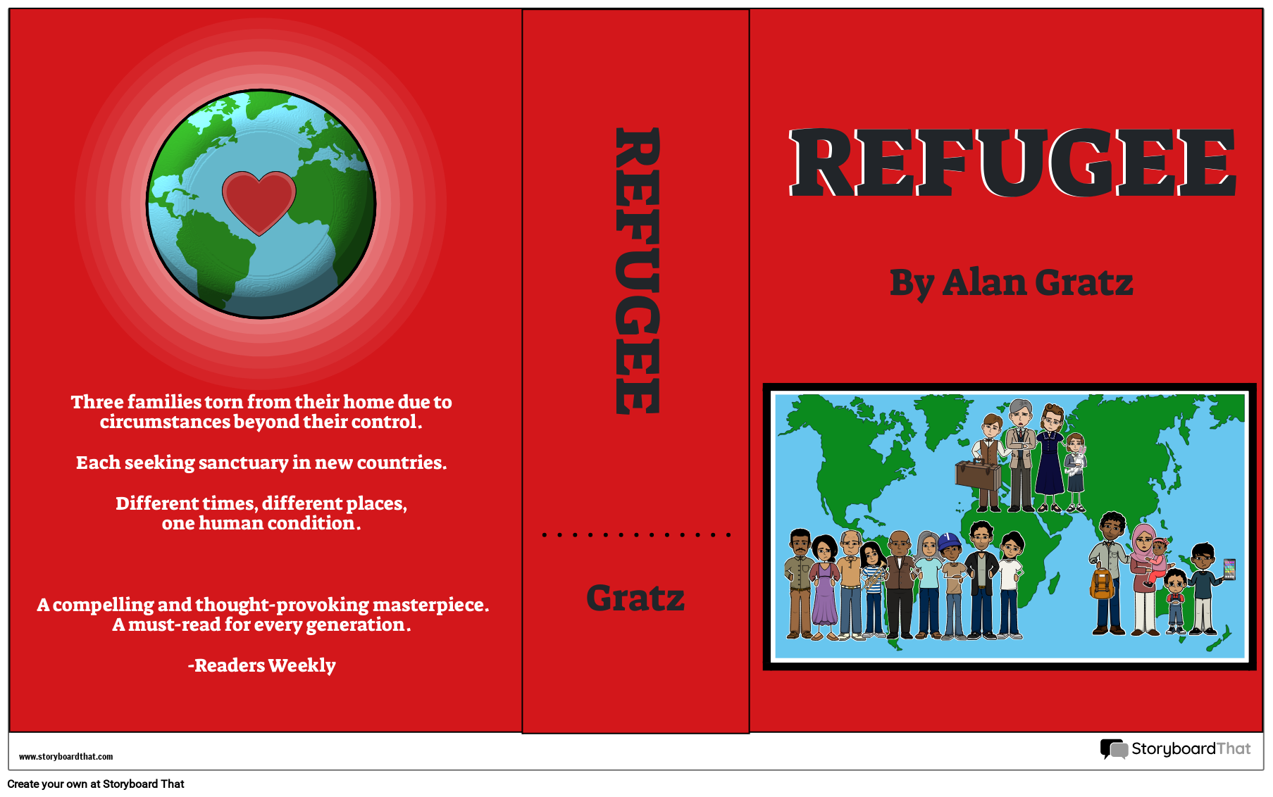 Naslovnica Knjige o Izbjeglicama Storyboard par hr-examples