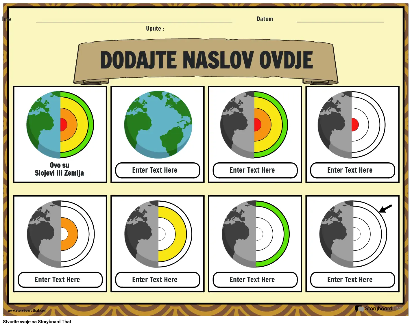 Označite Slojeve Zemlje Storyboard par hr-examples