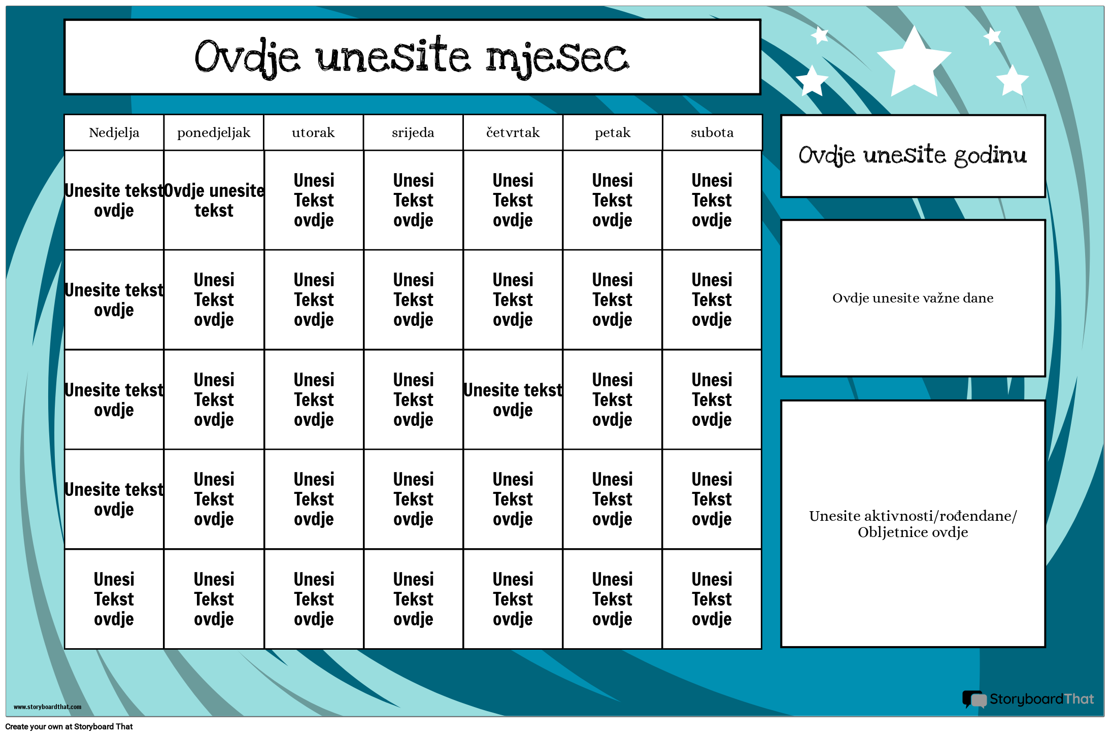 Plakat Kalendara 1 Storyboard por hr-examples