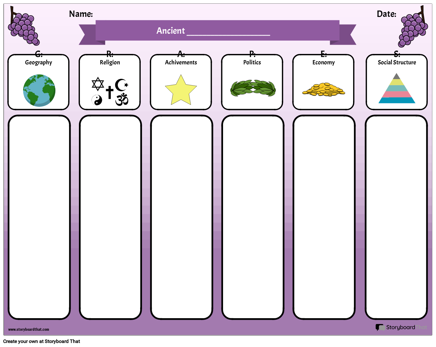 Predložak, GRAPES Chart Template Storyboard by hr-examples