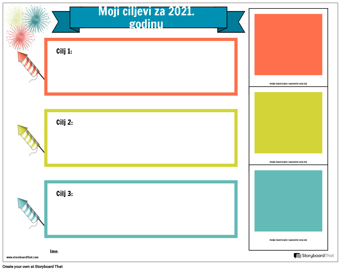 Predložak, Novogodišnji Ciljevi, Film Traka Storyboard