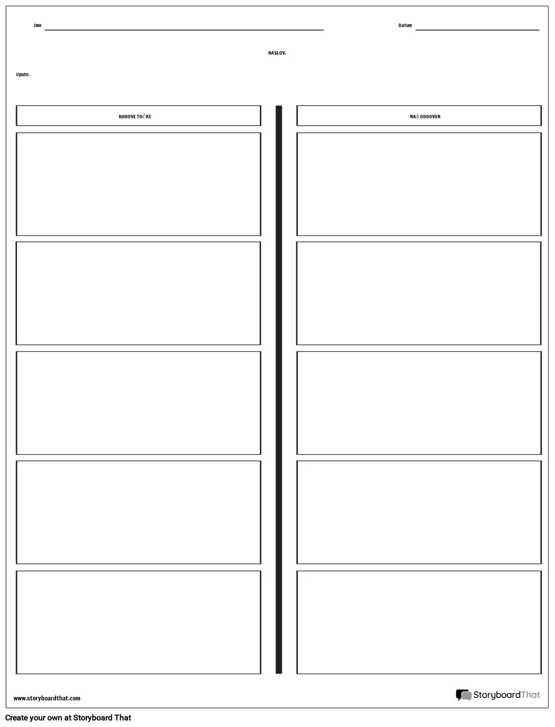 Predložak Proračunske Tablice Storyboard od Strane hr-examples
