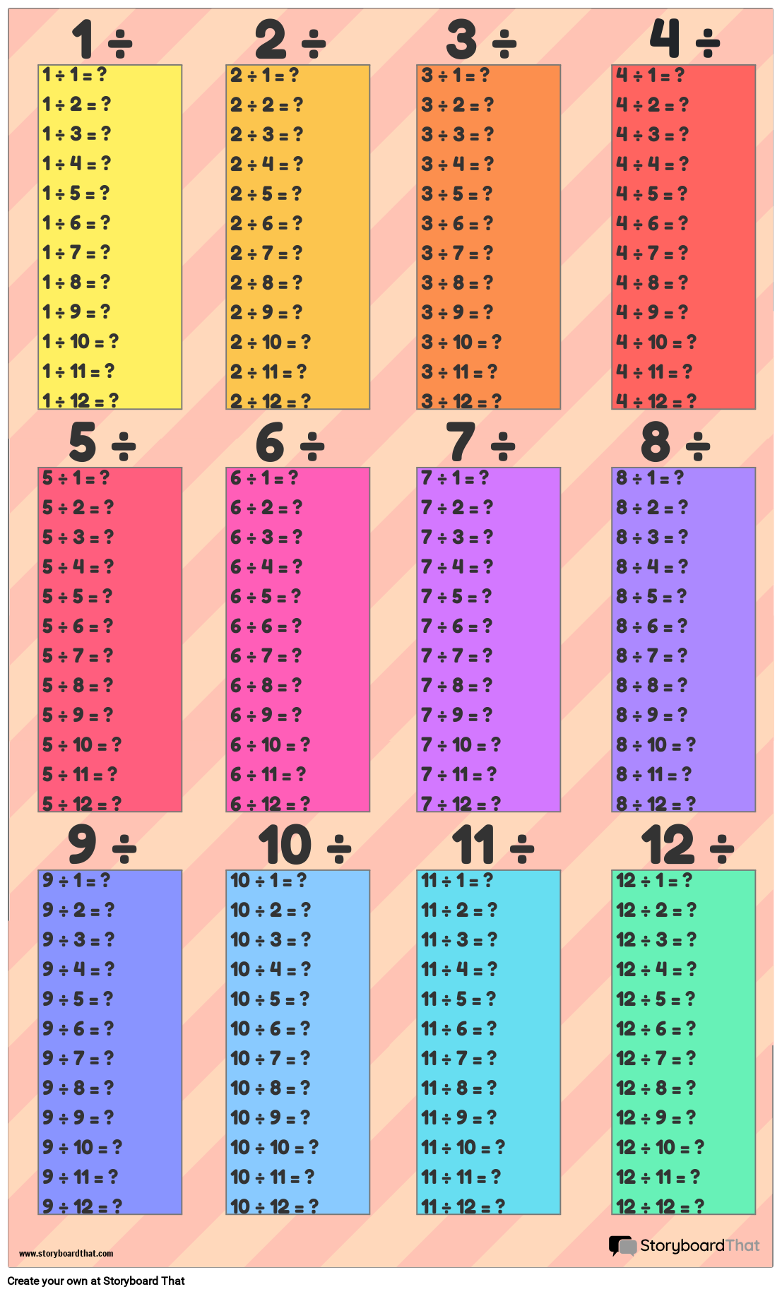 Predložak Tablice Podjele Storyboard od Strane hr-examples
