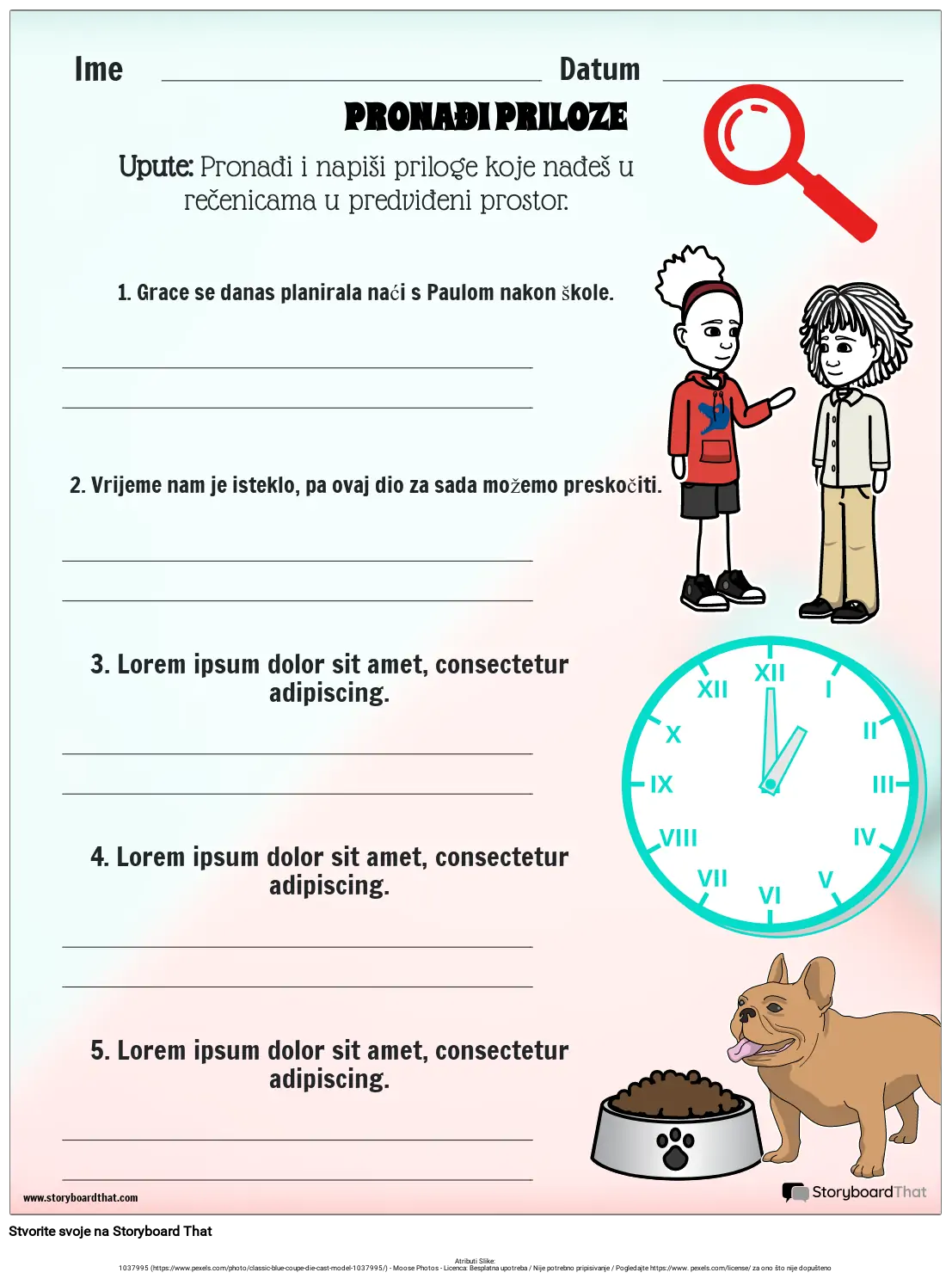 Pronađite radni list priloga Storyboard par hr-examples