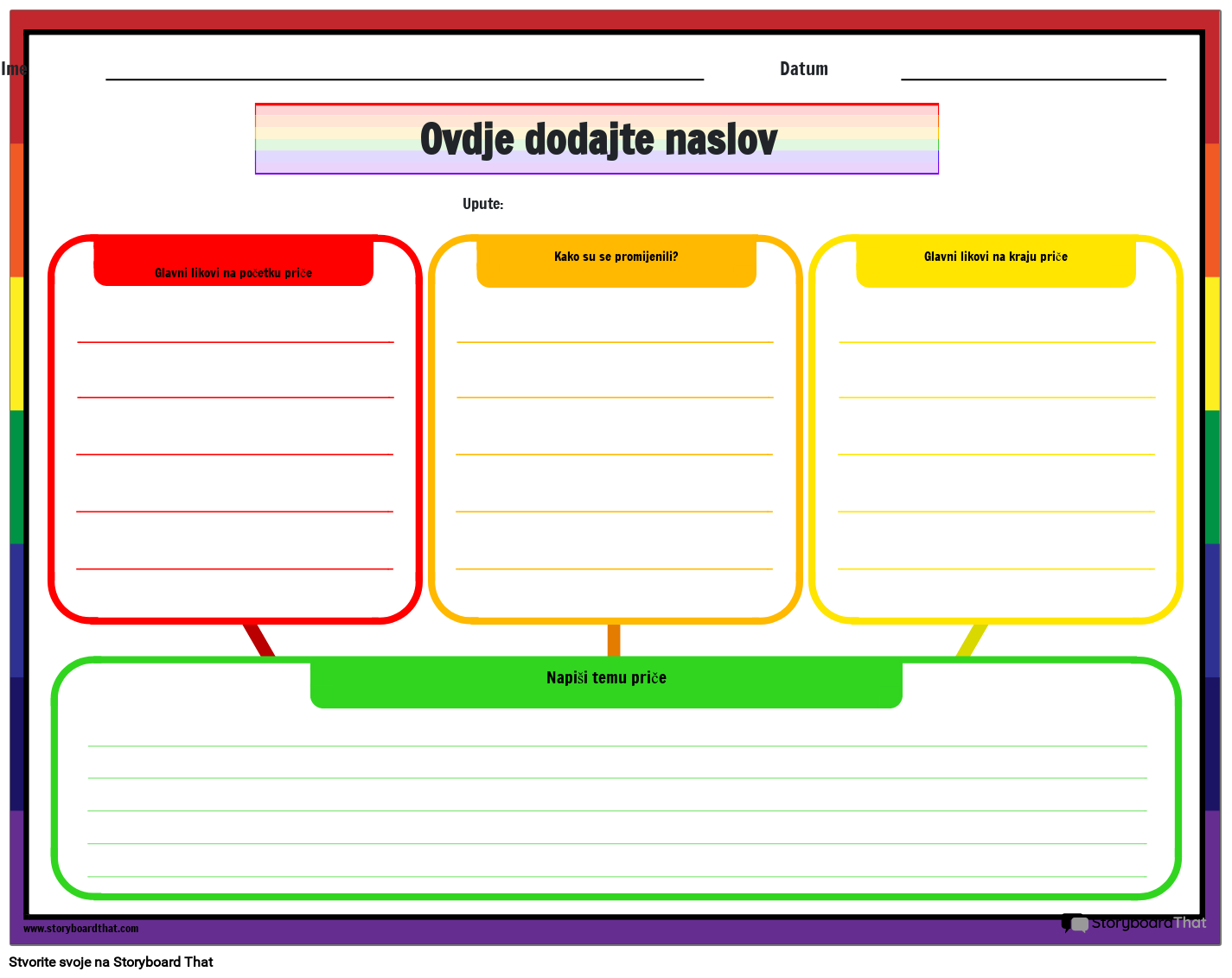Radni List Organizatora Tema Storyboard By Hr examples