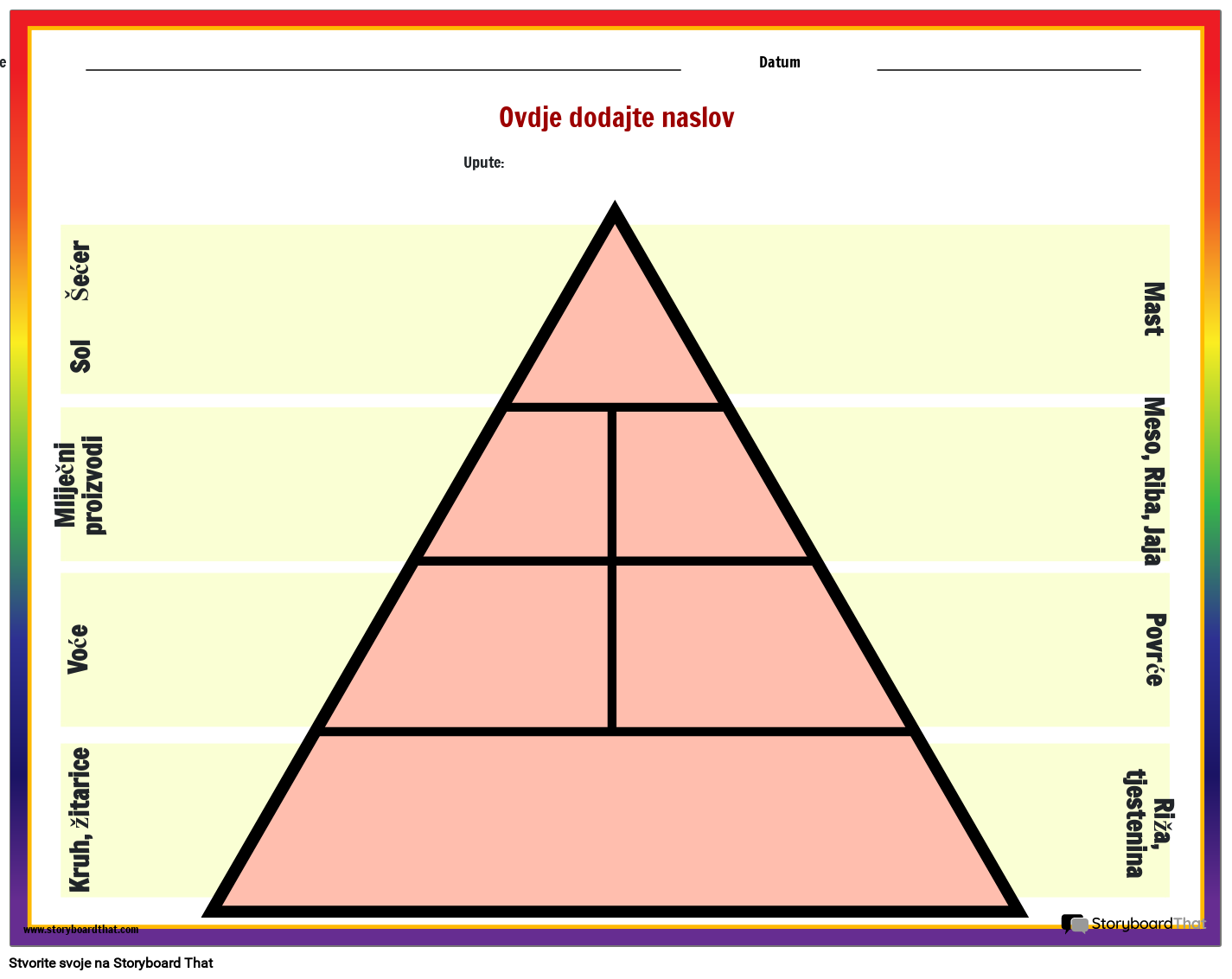 Radni List Piramide Prehrane Storyboard od Strane hr-examples