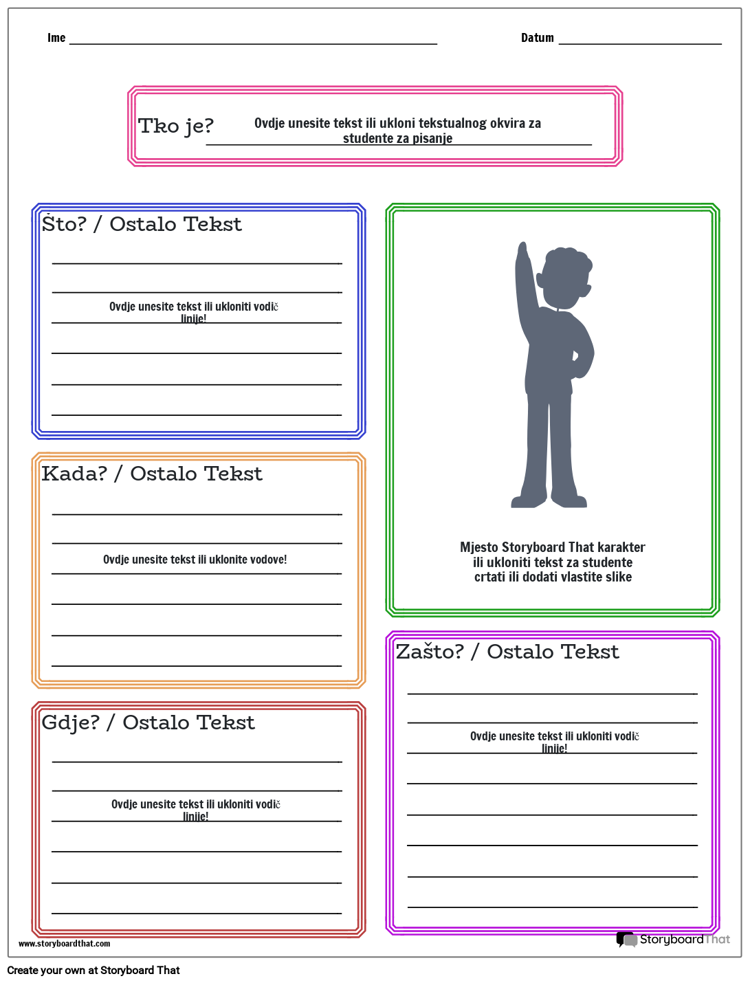 Radni List za Biografiju 10 Storyboard od Strane hr-examples