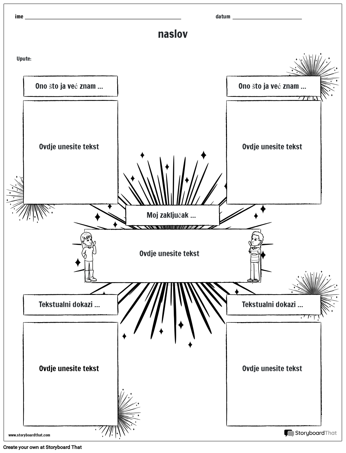 Radni List Zaključaka 7 Storyboard by hr-examples