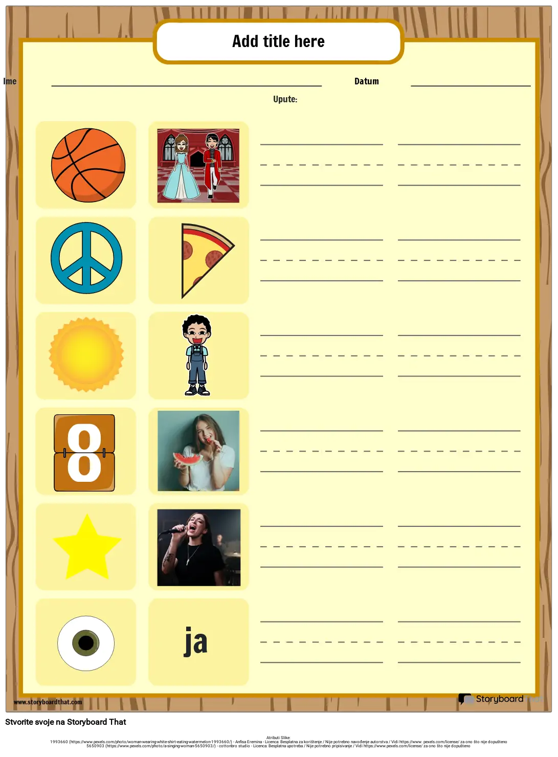 Radni Listovi za Pisanje Homonima Storyboard by hr-examples