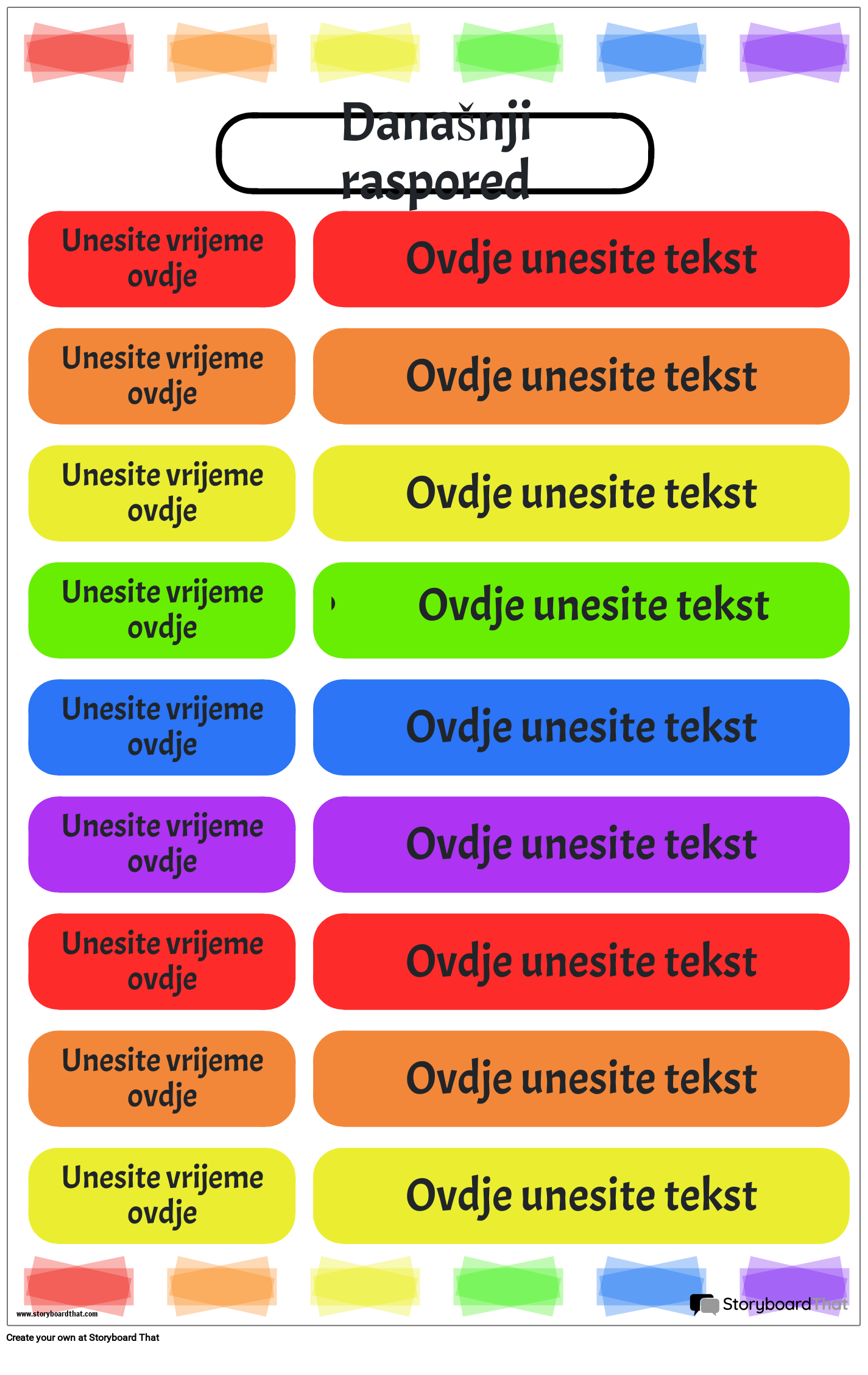 Raspored Časova 1 Storyboard por hr-examples