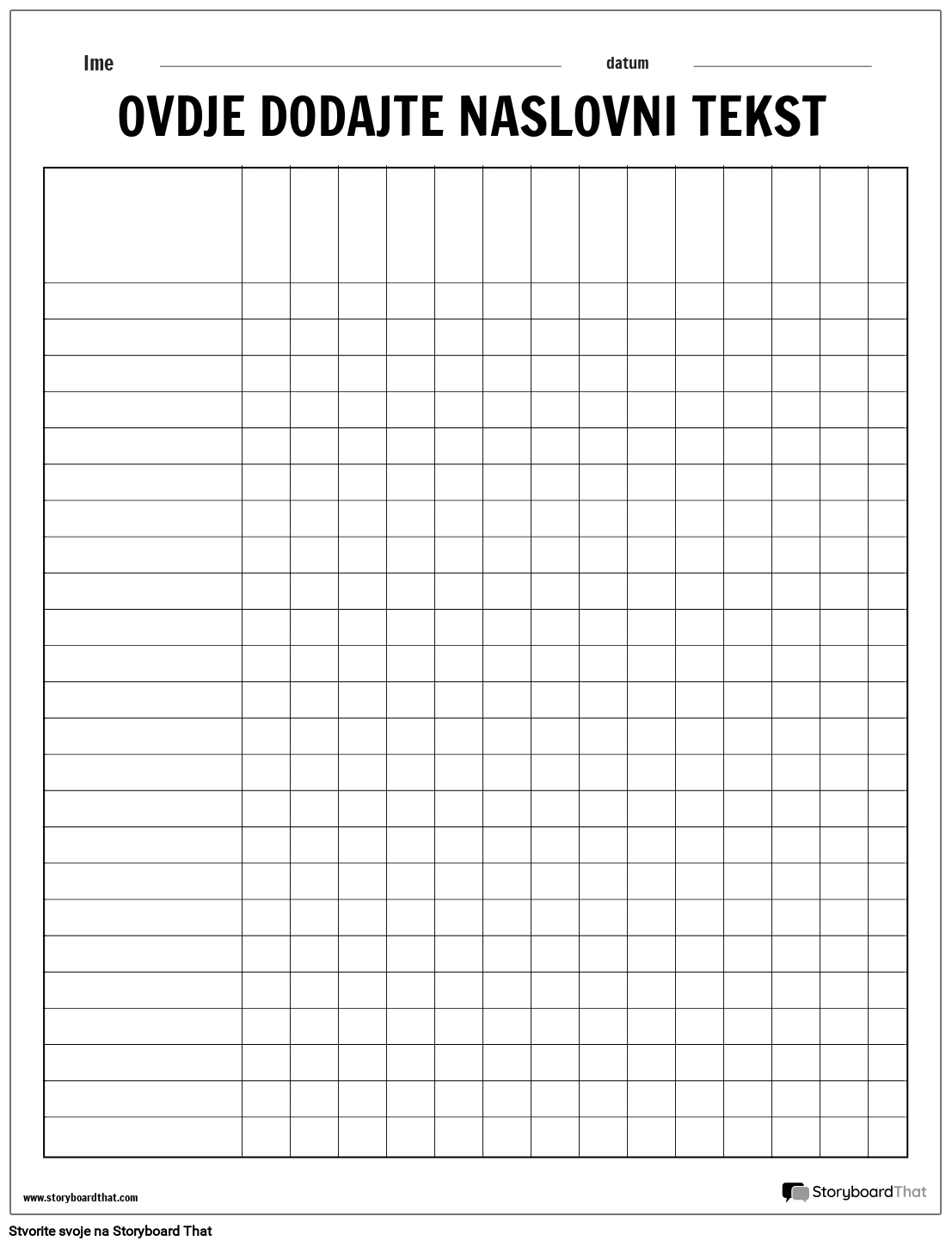 Redak s Više Stupaca Storyboard by hr-examples