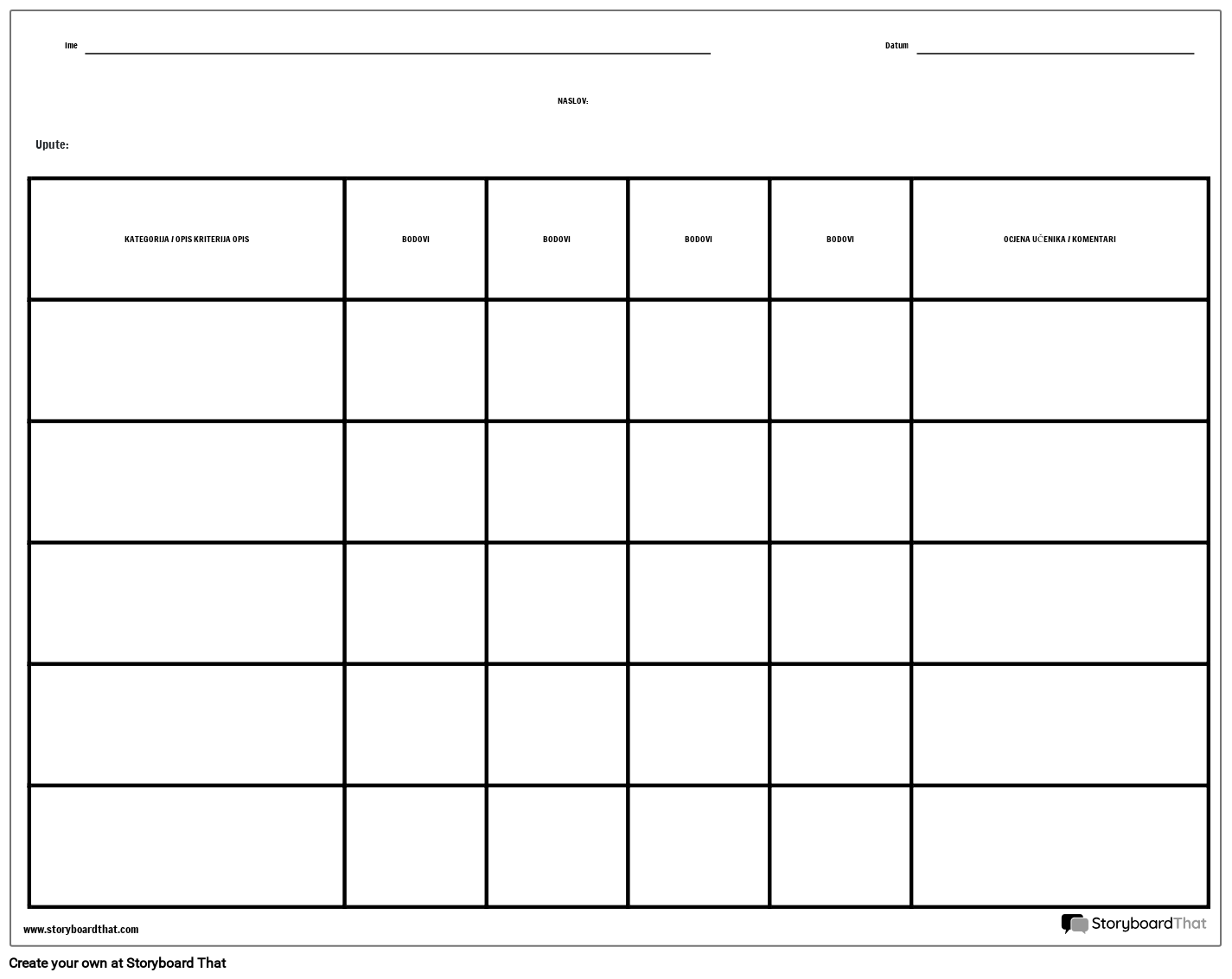 Rubrika - Mreža Storyboard by hr-examples