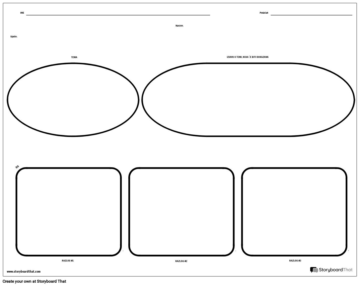 Tema i Razlozi Storyboard by hr-examples