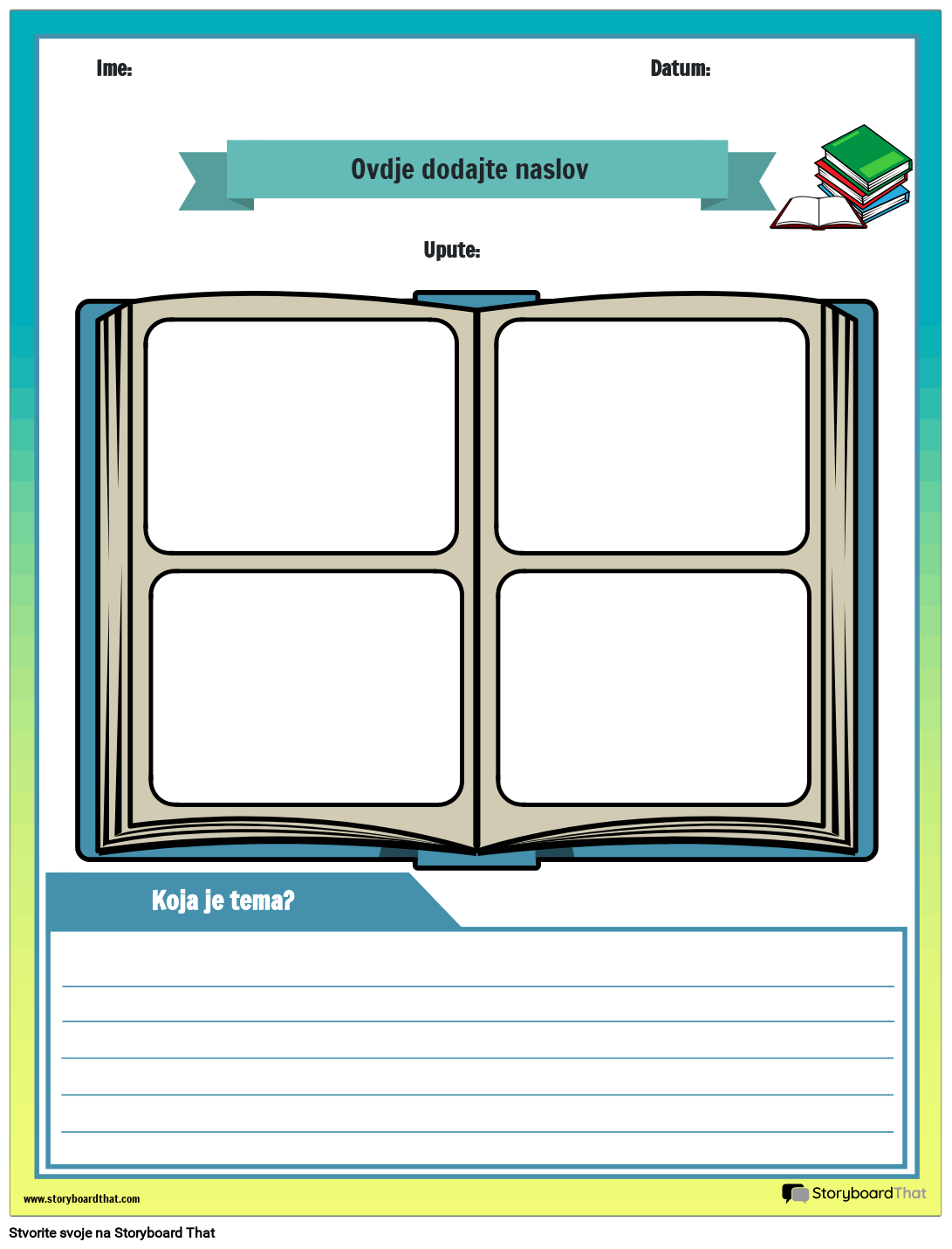 Tematski Radni List za Ispis Storyboard par hr-examples