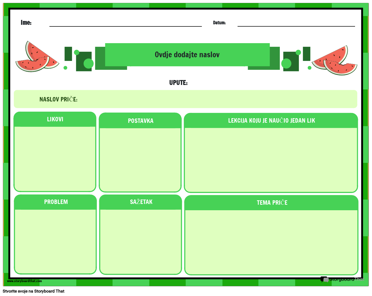 Traženje Teme - Radni List Storyboard par hr-examples