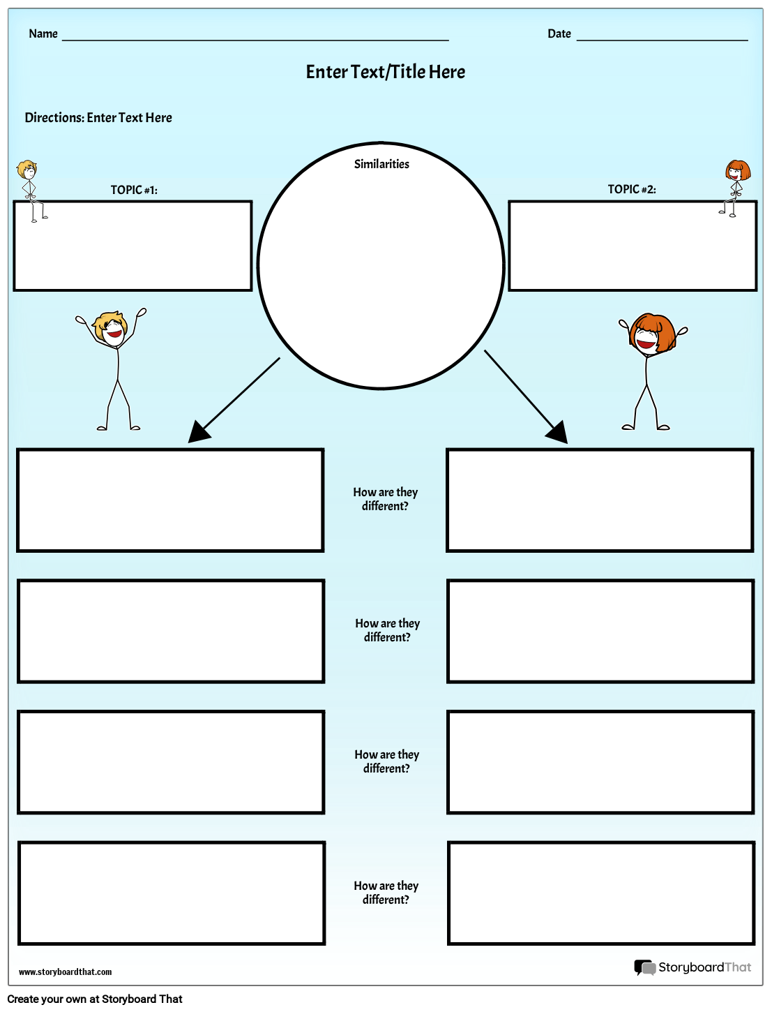 Usporedite Kontrast Radni List 1 Storyboard by hr-examples