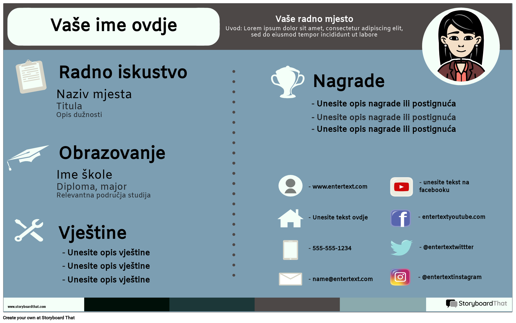 Životopis Infografika Pejzažna Boja 1 Storyboard