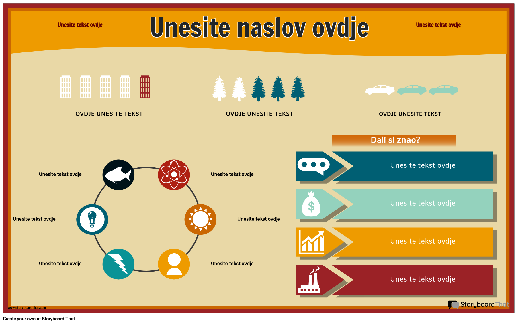 Znanstvena Infografika Pejzaž u Boji 4 Storyboard