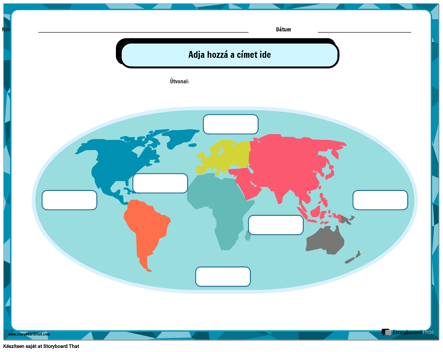 A Világ Óceánjainak Címkézése Munkalap Storyboard