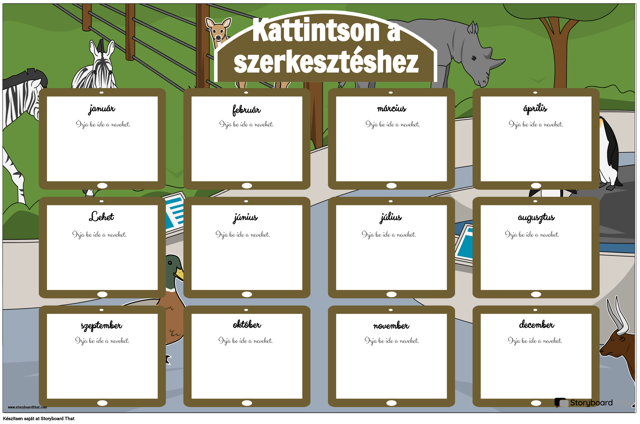 Állatkert Témájú Születésnapi Posztertervezés