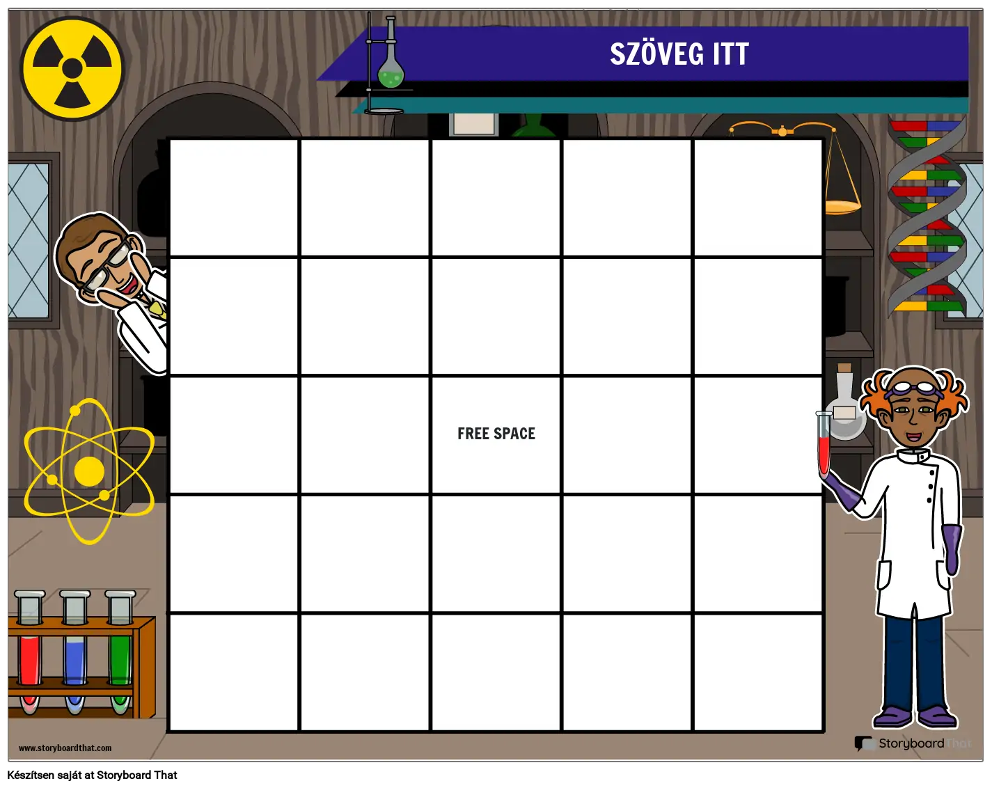 Bingo Game Science Témájú Sablon Storyboard par hu-examples