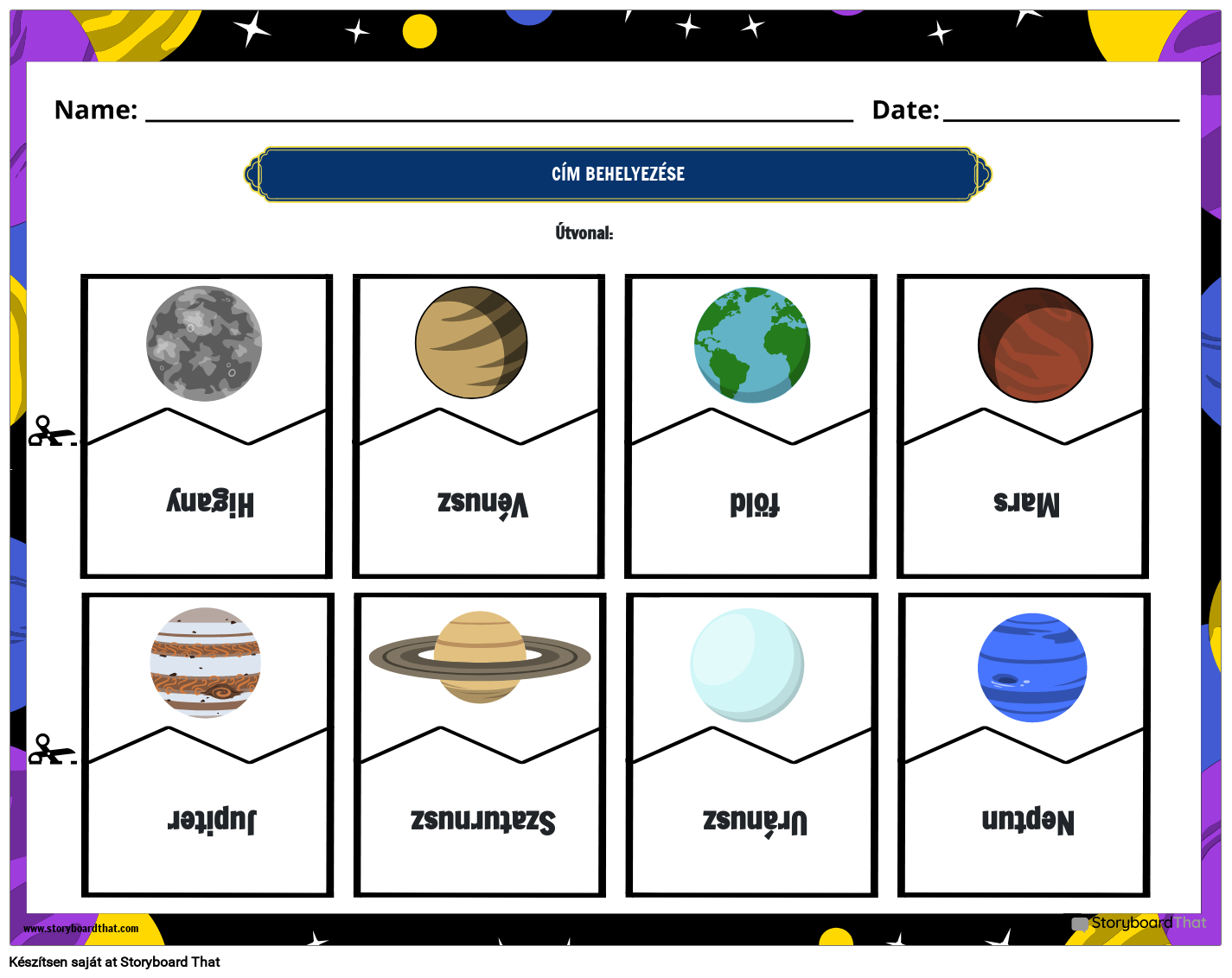 Bolygók Matching Puzzle Storyboard par hu-examples