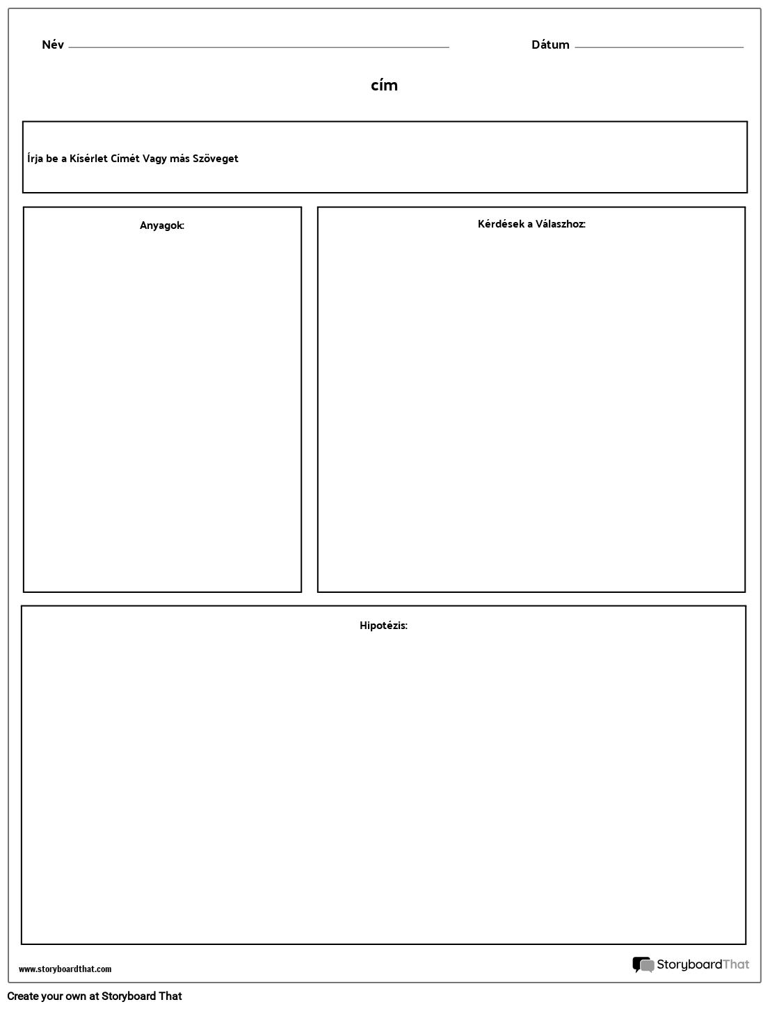 Experiment / Lab Sheet - Általános Storyboard by hu-examples Experiment / Lab Sheet - Általános Storyboard by hu-examples