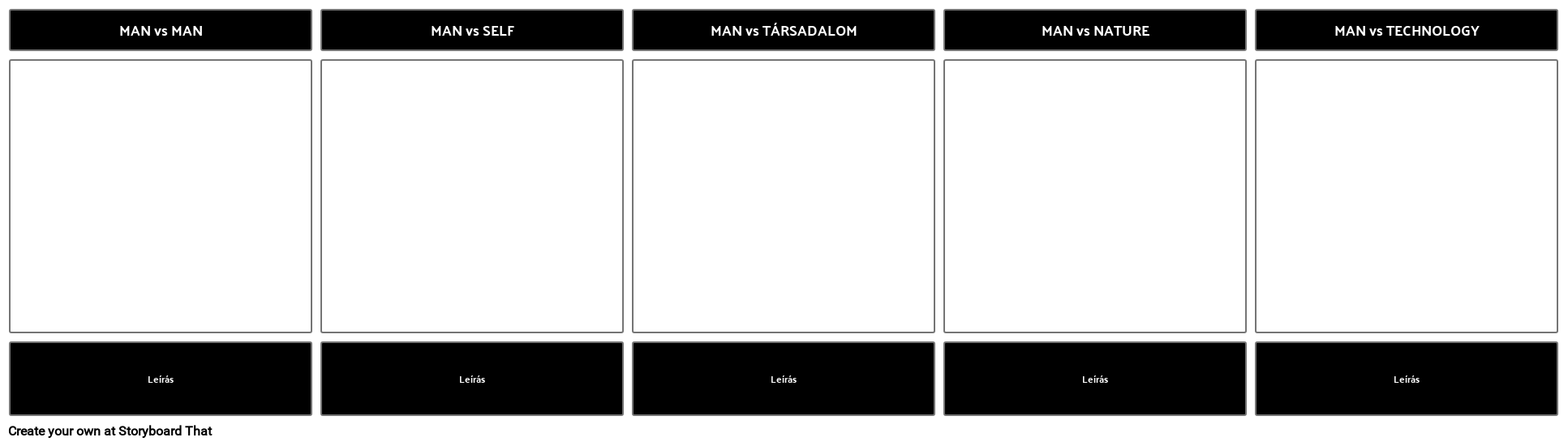 Irodalmi Conflict Template Storyboard by hu-examples