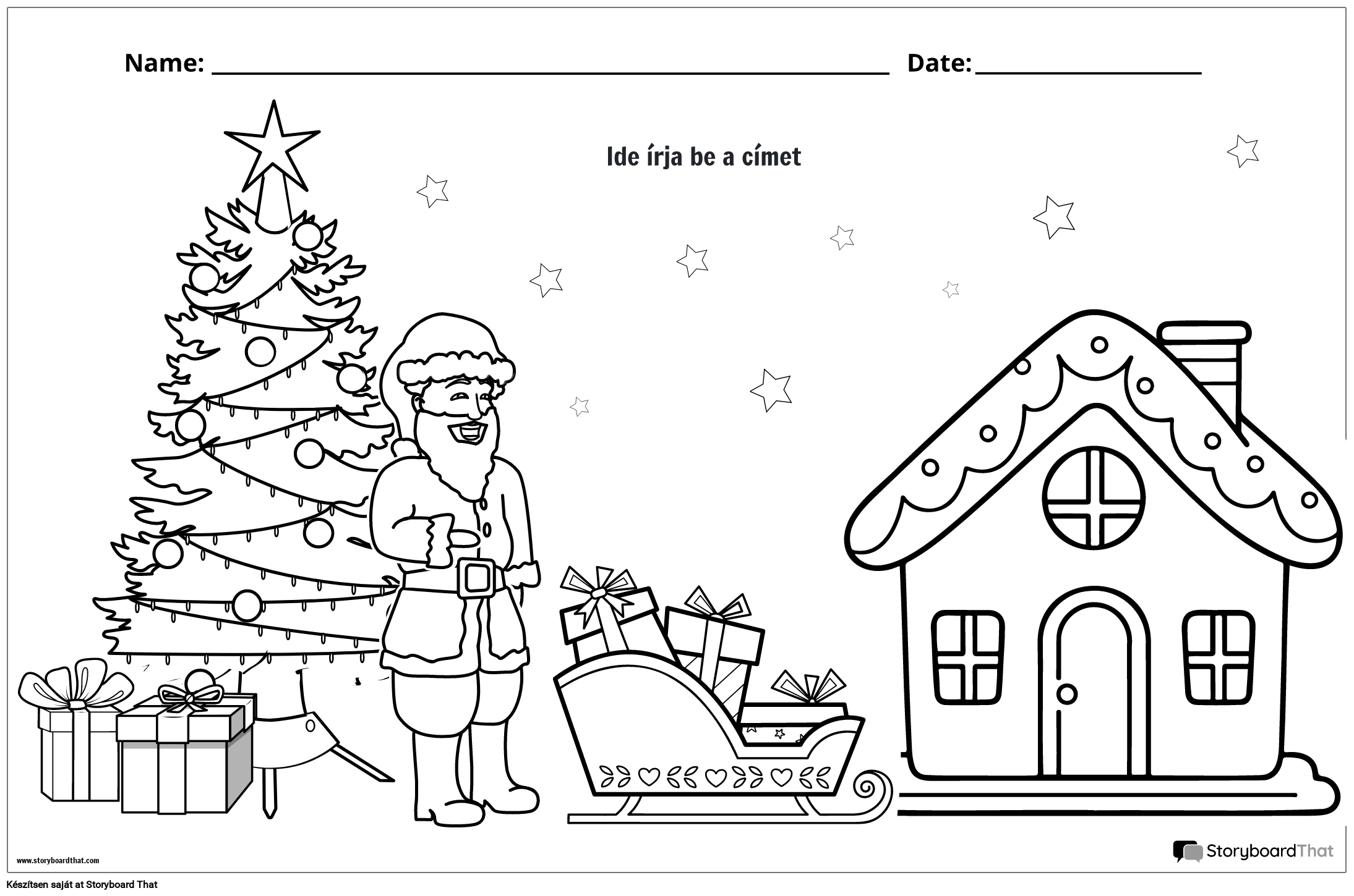 Karácsonyi témájú színező oldal Storyboard de hu-examples