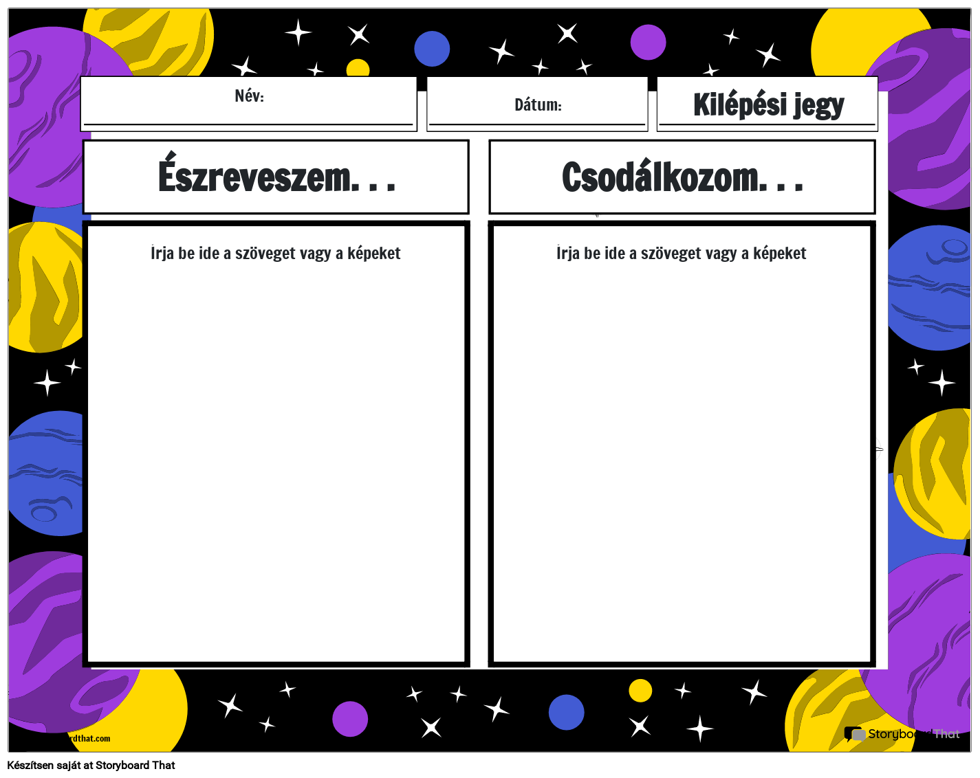 kilépőjegy bolygók Storyboard by hu-examples