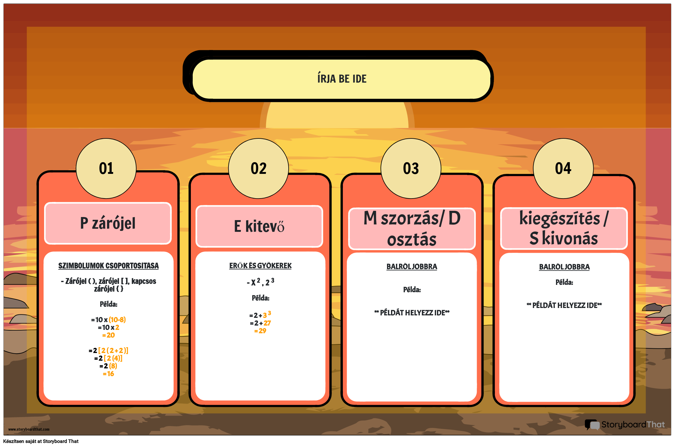 Naplemente Témájú Hadműveleti Rend Plakátja Storyboard