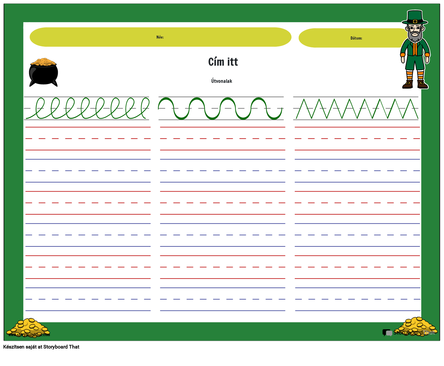 Nyomkövetési Vonalak Gyakorlati Munkalap Storyboard