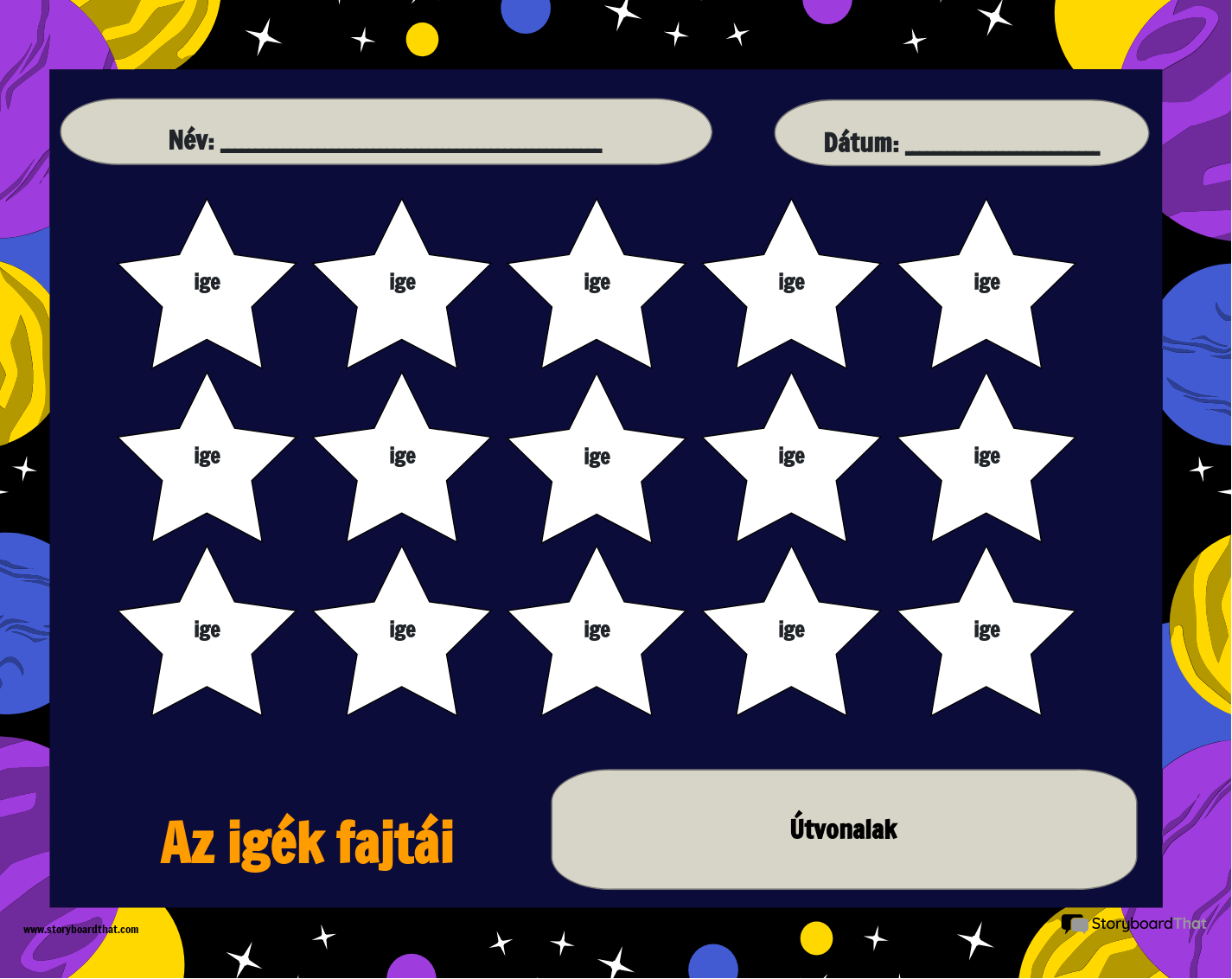 Sz nezd Ki A Stars Verb Tense Nyomtathat Storyboard sz-nezd-ki-a-stars-verb-tense-nyomtathat-storyboard